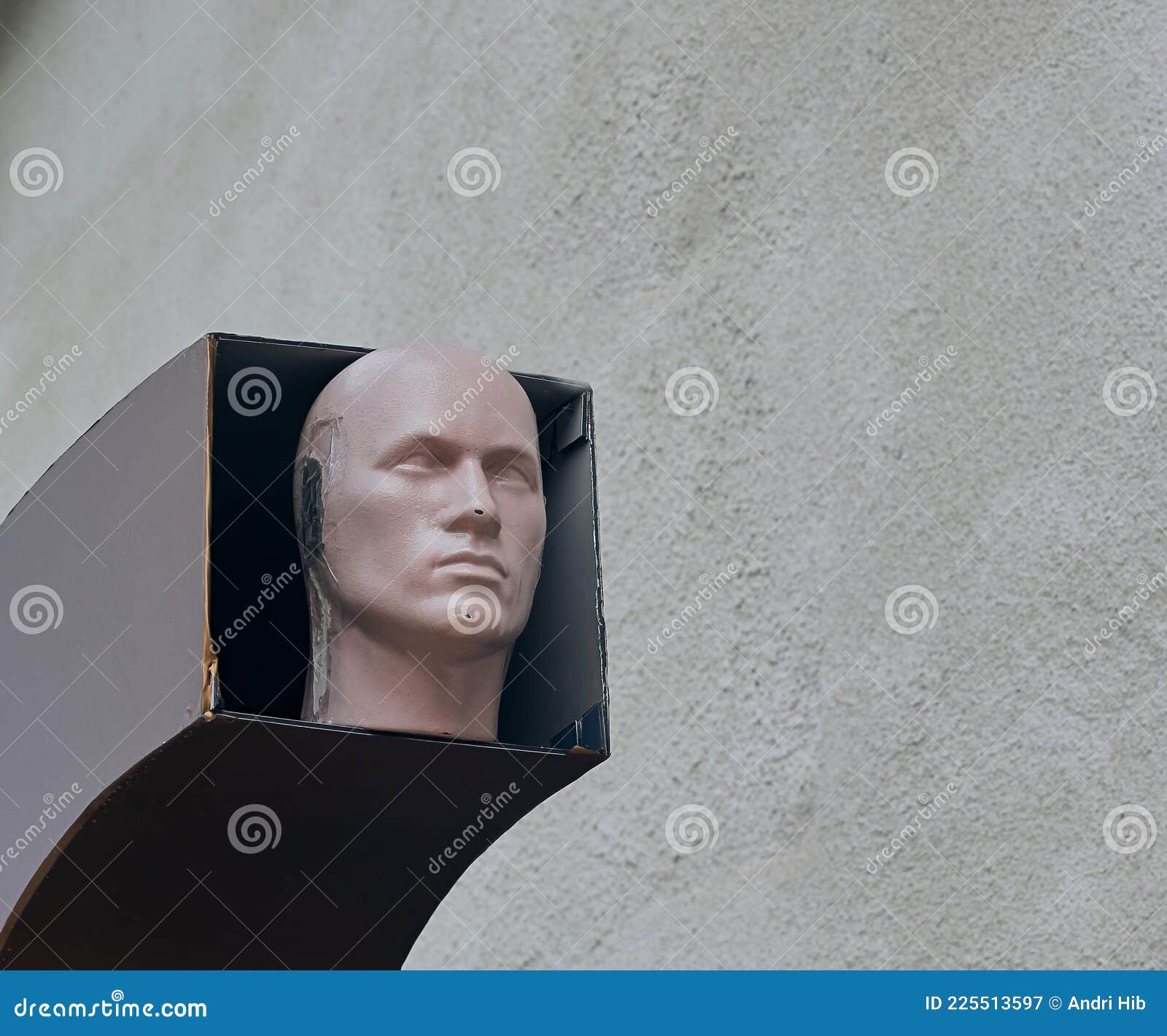 Male Mannequin Head in a Box. Editorial Photography - Image of ...