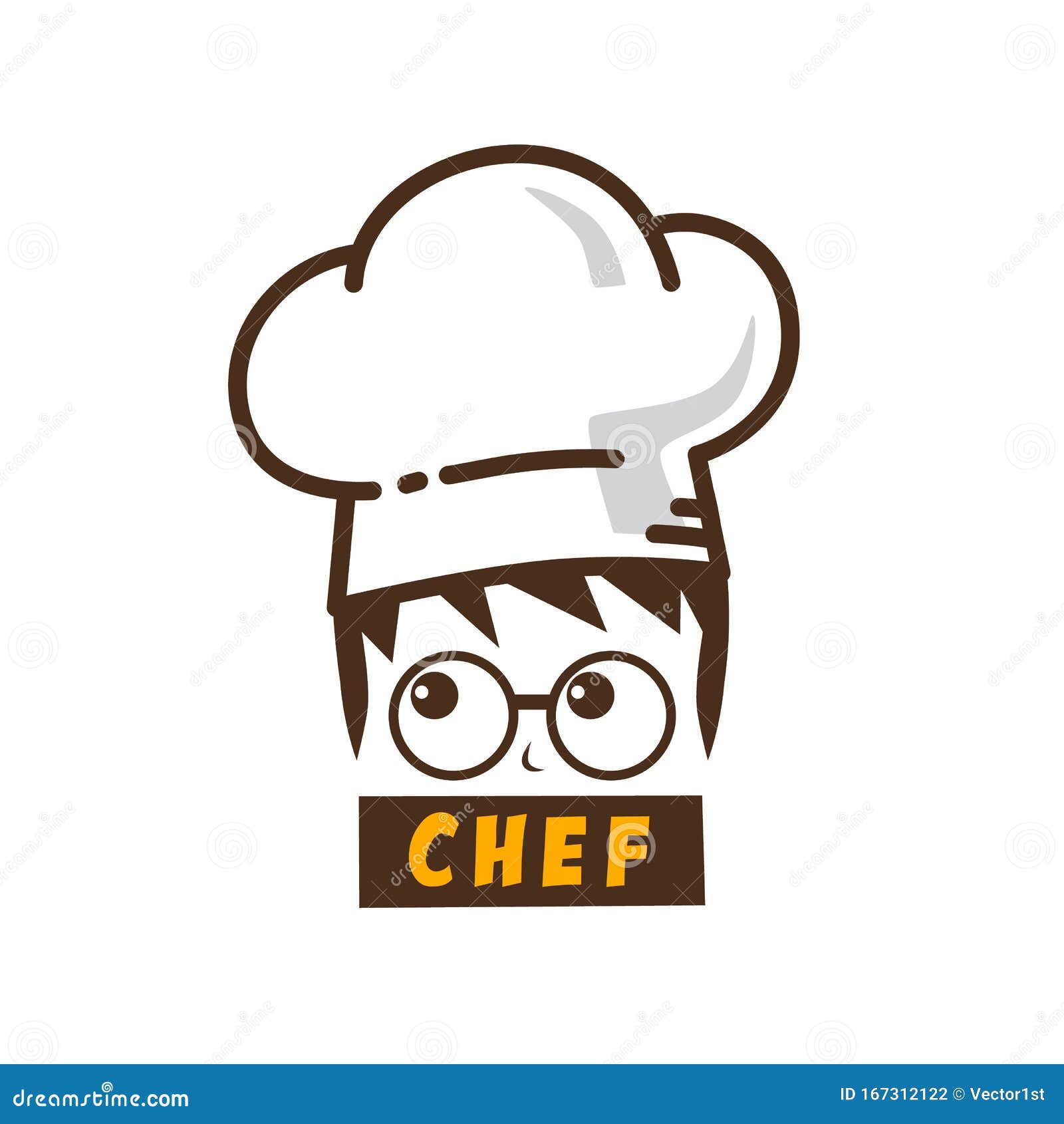 Male Master Chef Character Cartoon Art Logo Icon Stock Illustration ...