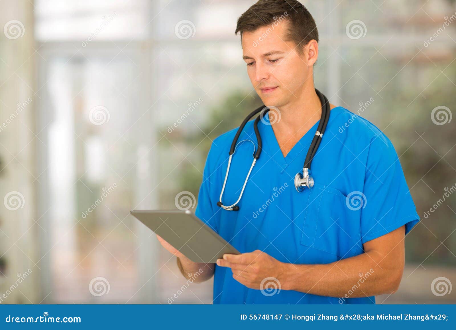 Male medical nurse stock image. Image of internet, handsome - 56748147