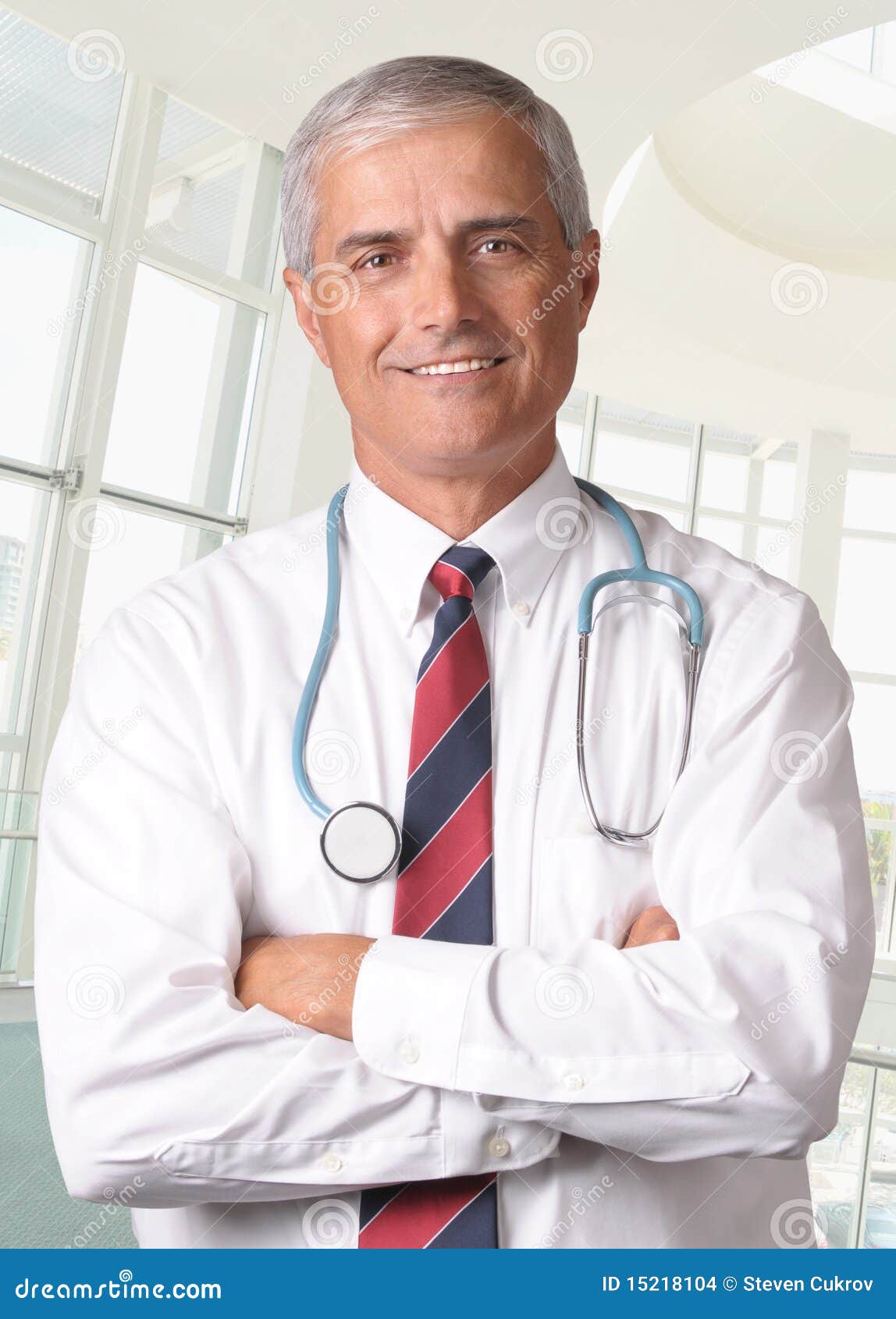 Male Medical Professional with Stethoscope Stock Photo - Image of aged ...