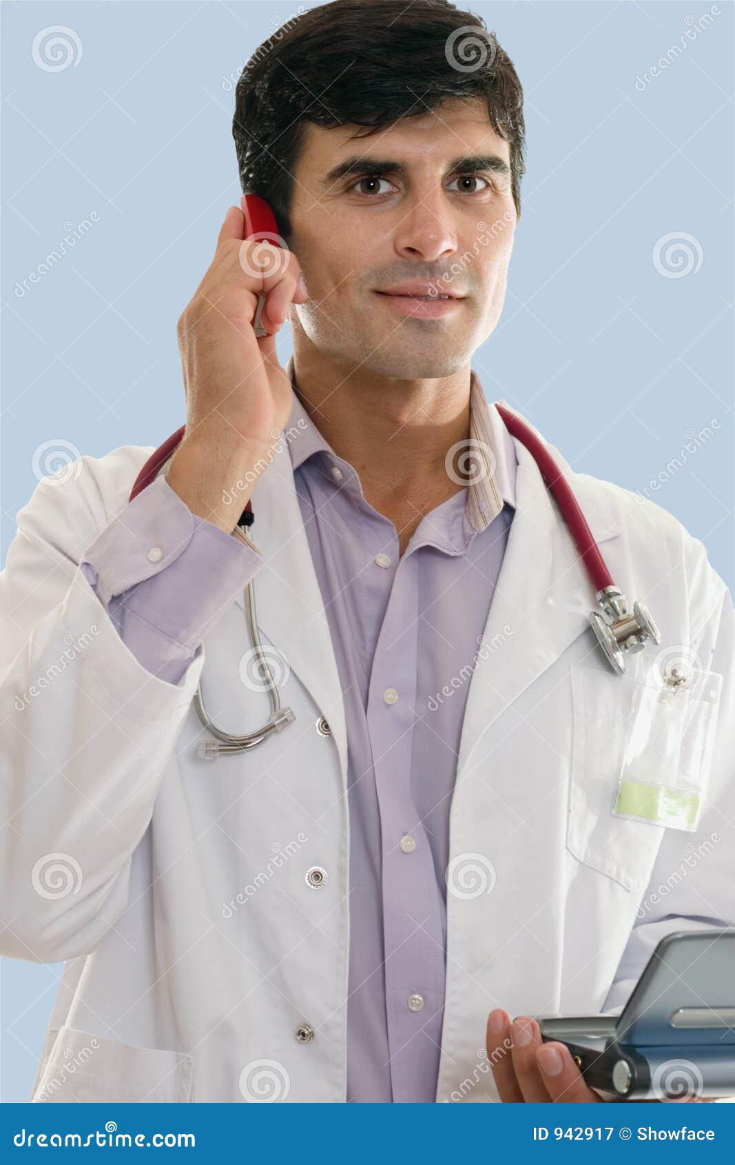 Male Medical Professional at Work Using Wireless Technologies Stock ...