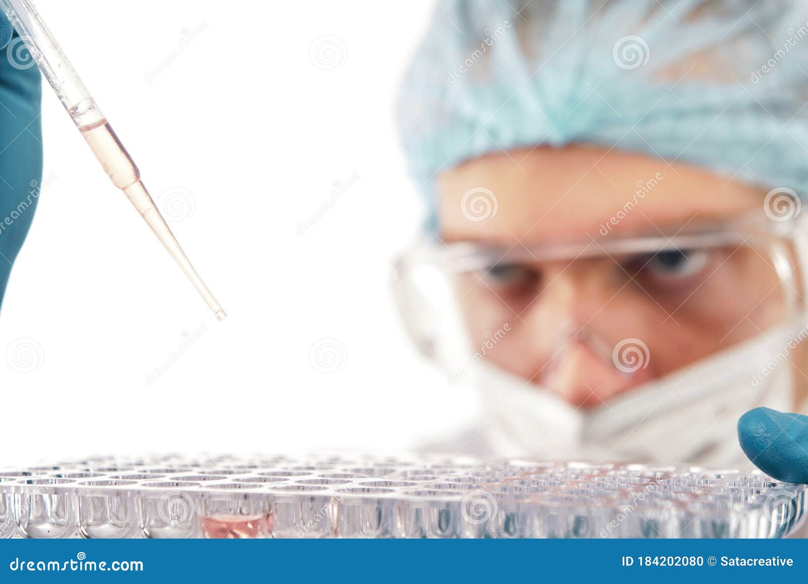 Nurse Dropping Analyze Liquid into Test Cells Stock Photo - Image of ...
