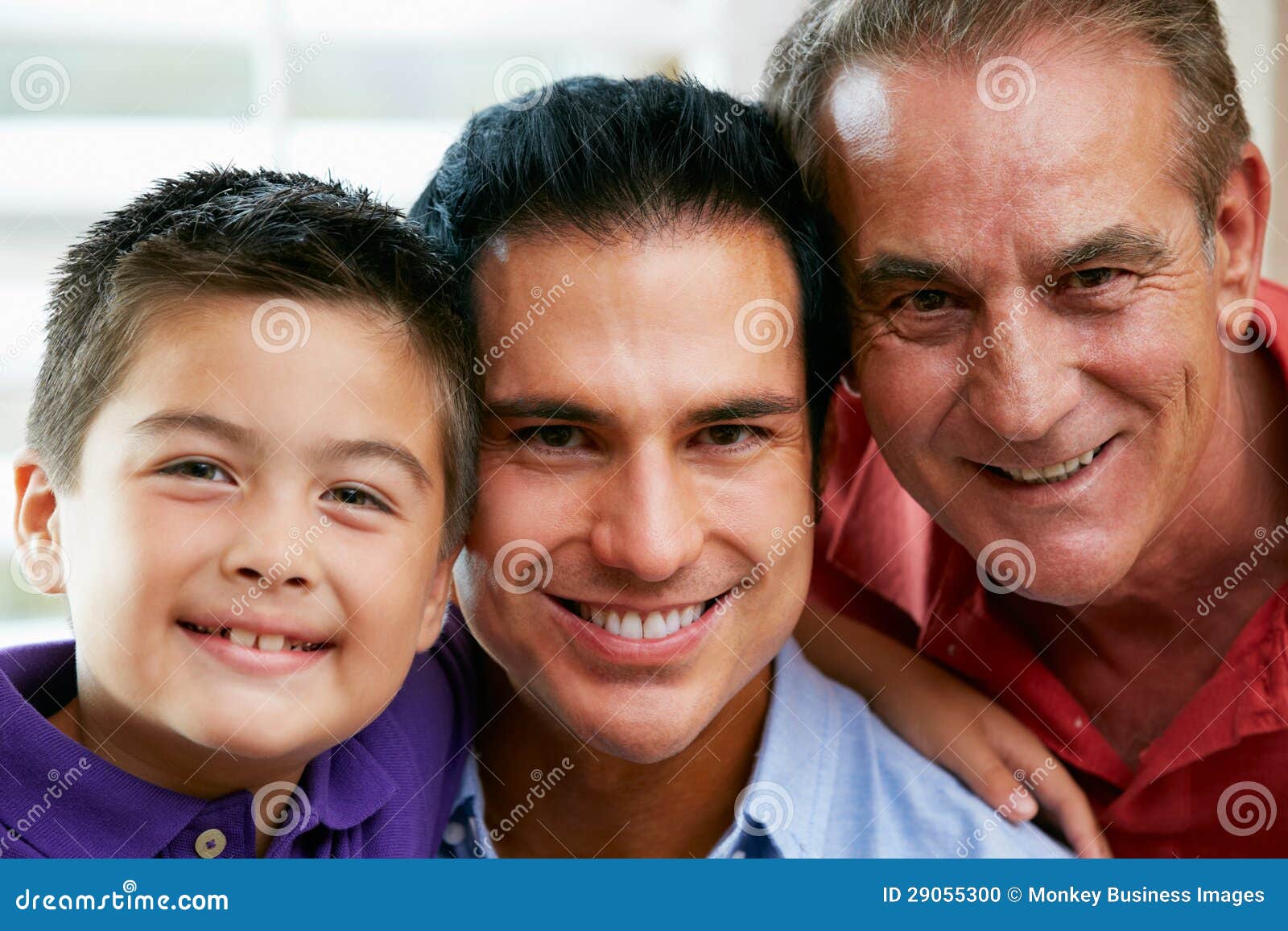 Male Members of Multi Generation Family at Home Stock Photo - Image of ...