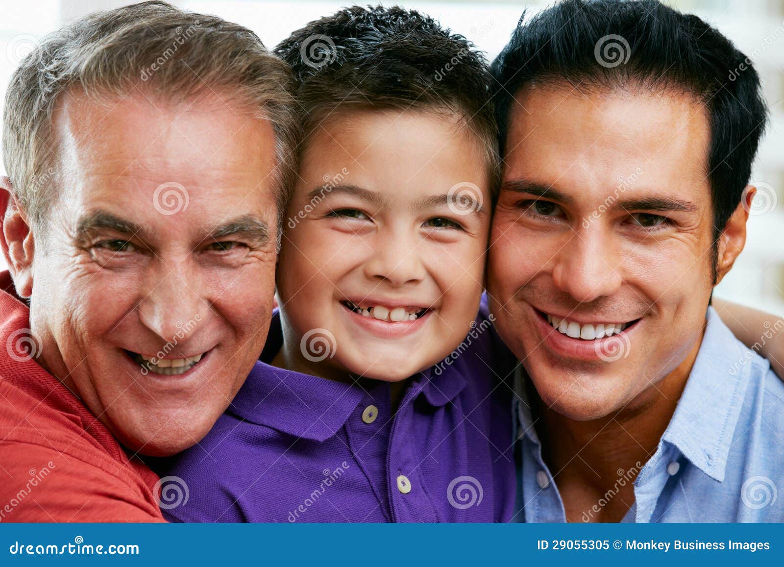 Male Members of Multi Generation Family at Home Stock Image - Image of ...