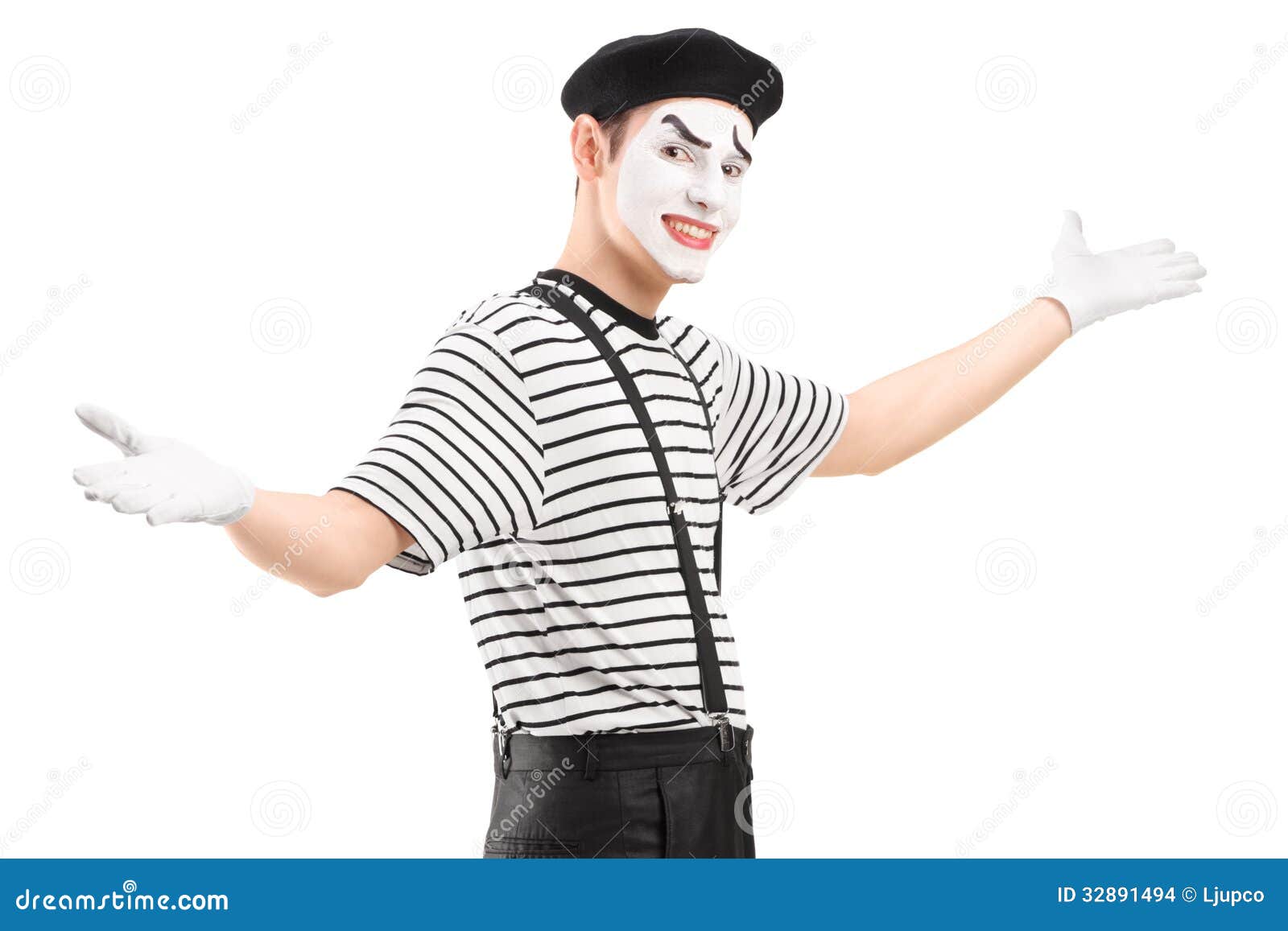 Male Mime Dancer Gesturing with Hands Stock Photo - Image of concept ...