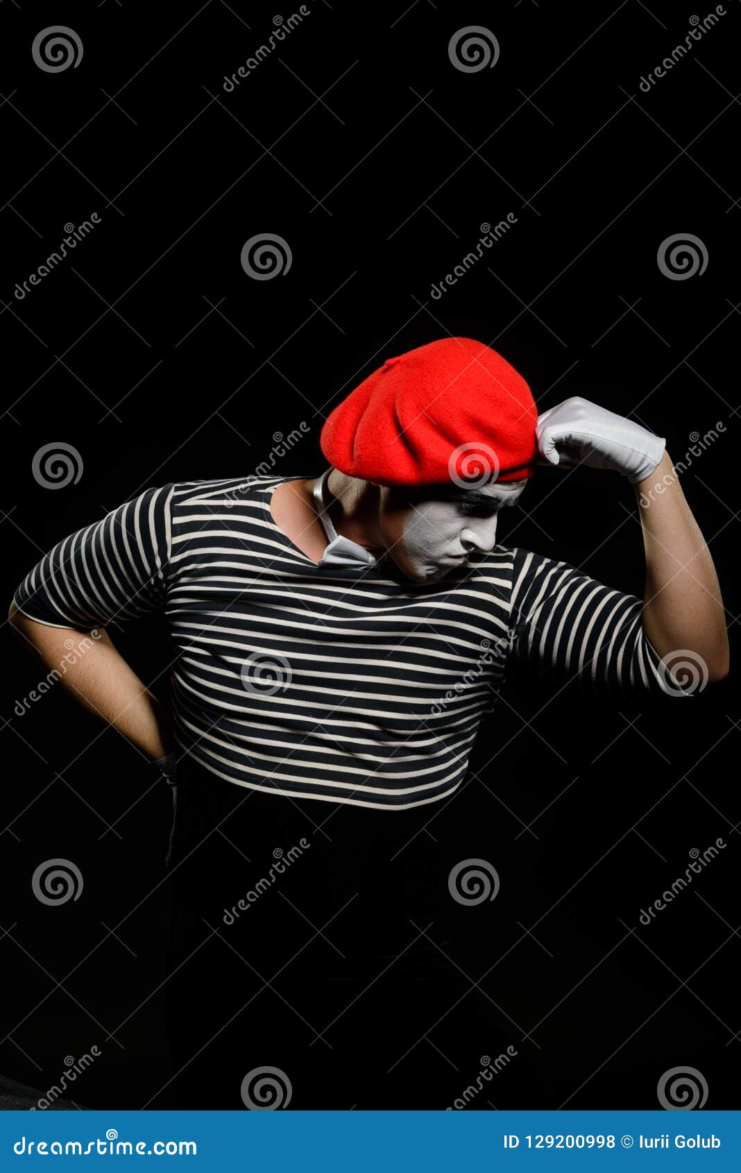 Male mime thinking stock photo. Image of face, artist - 129200998