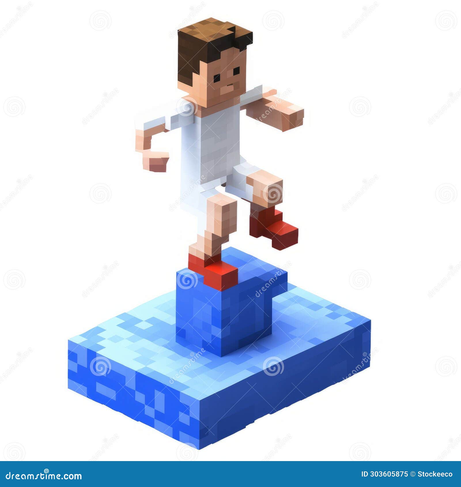 Minecraft Boy Jumping: Zbrush Style Commission By Andre De Dienes Stock ...