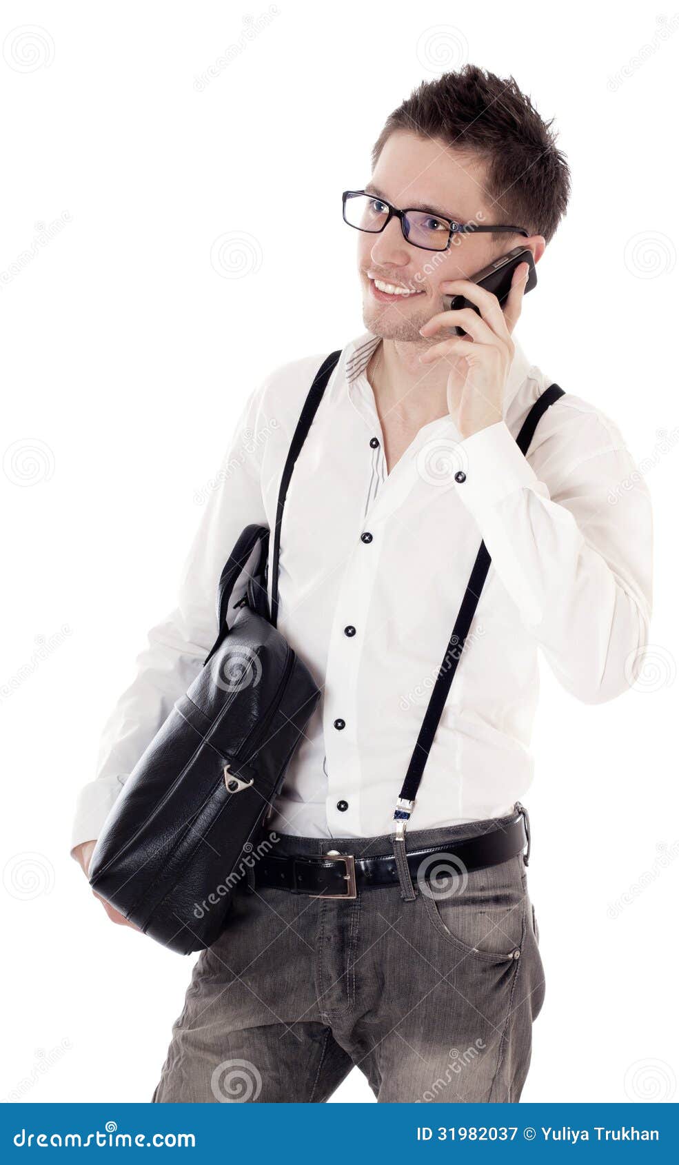 Male with mobile phone. stock image. Image of human, talking - 31982037