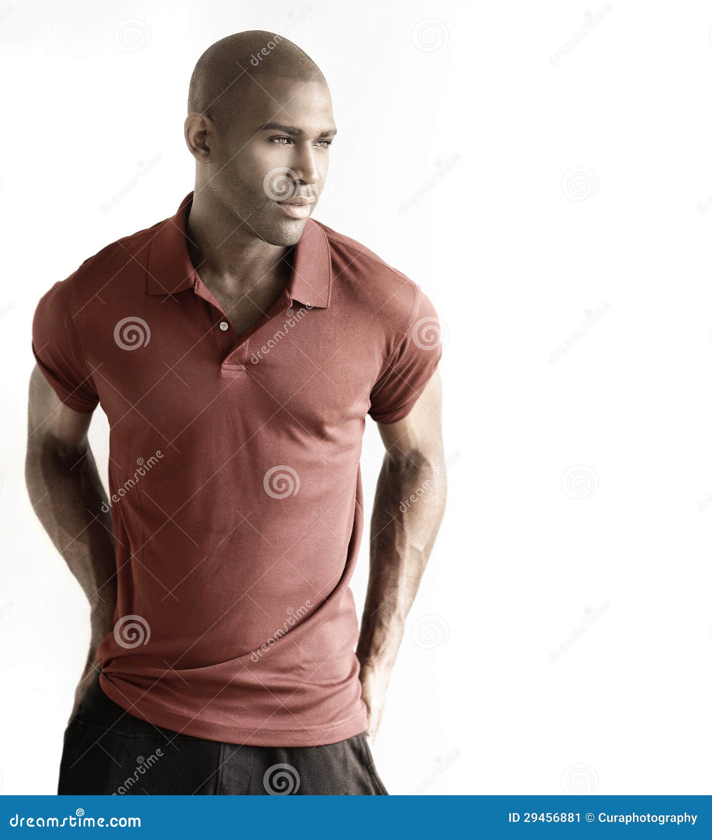 Male Model Against White Background Stock Image - Image of people ...