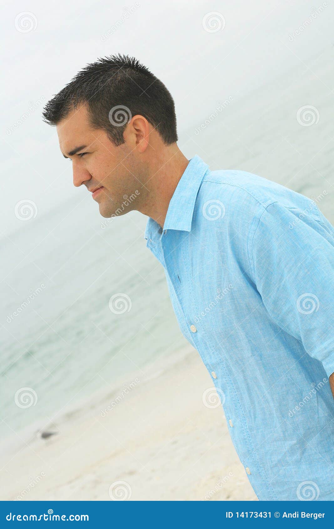 Male Model at the Beach Side Angle Stock Image - Image of water ...