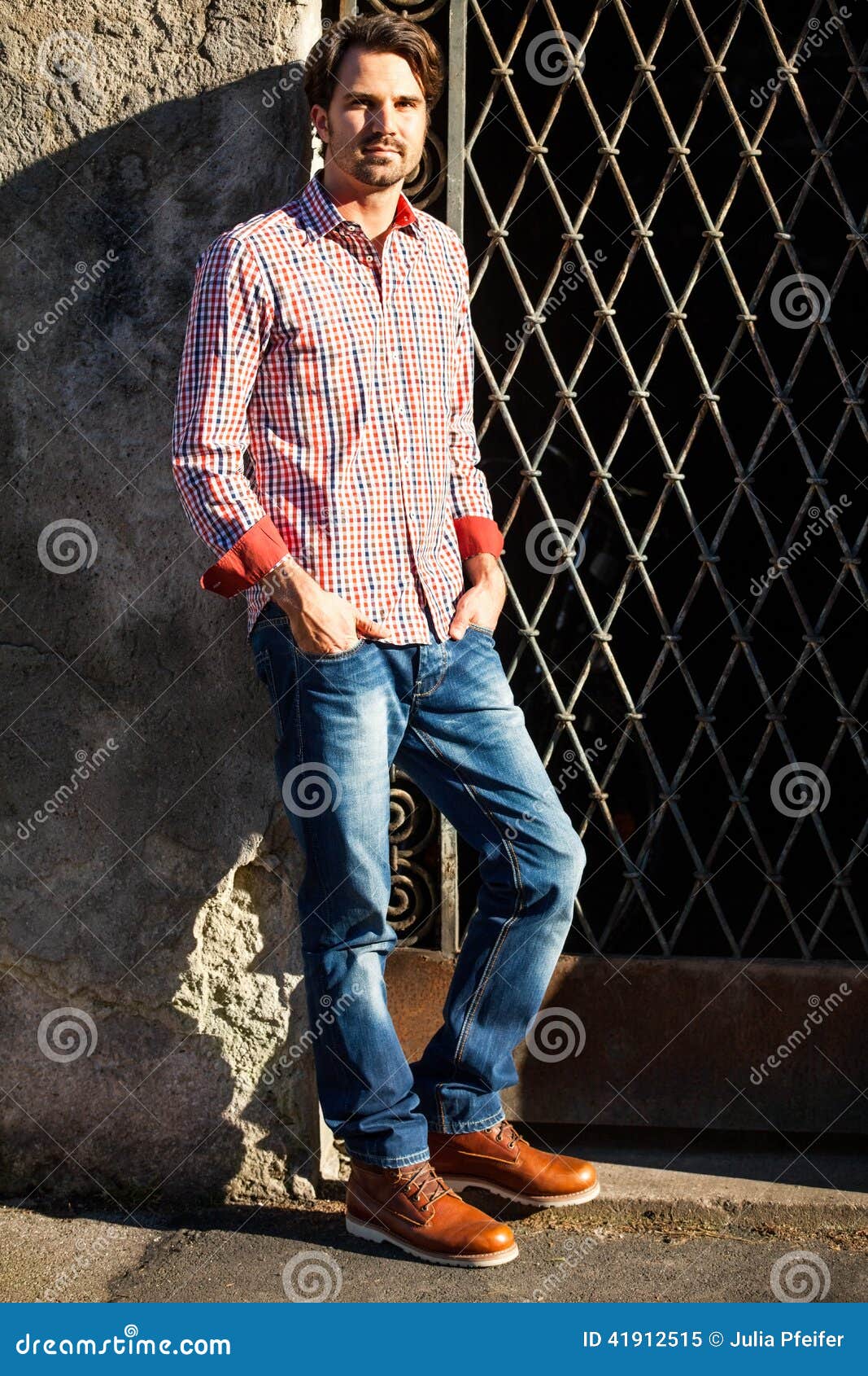 Male Model Leaning Against Wall Stock Image - Image of leaning, slender ...