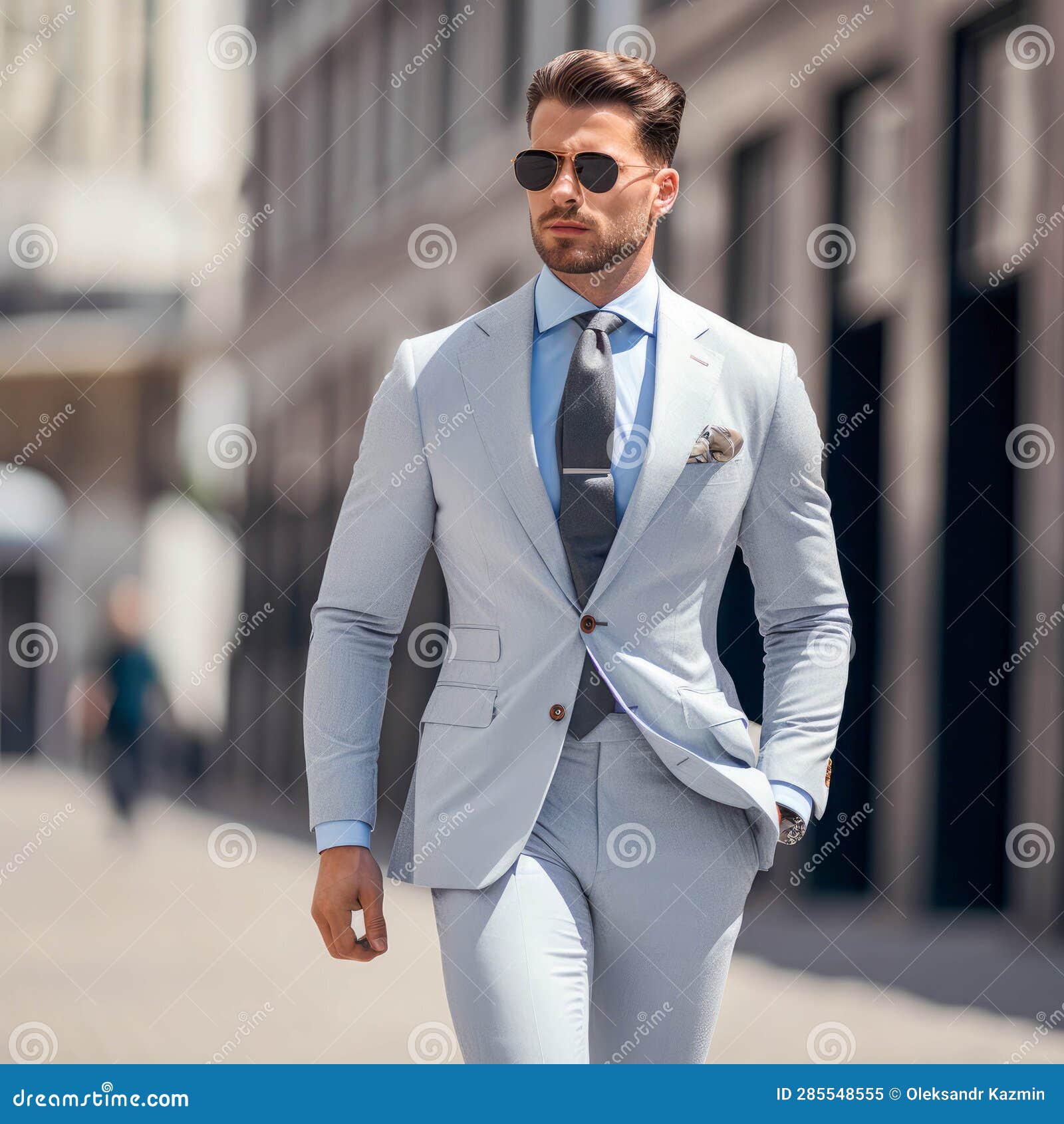 Male Model in Light Blue Jacket Stock Illustration - Illustration of ...