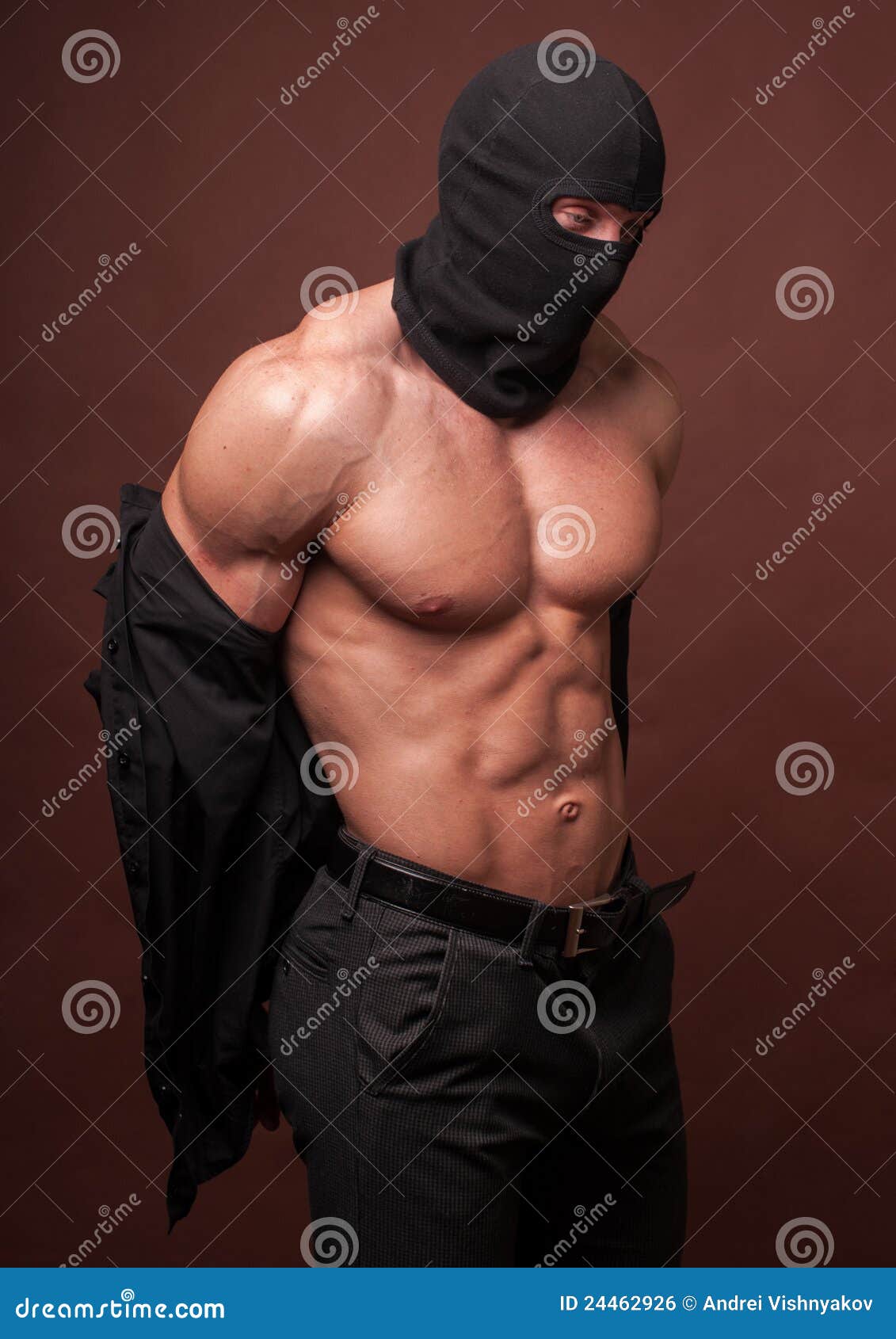 Male model in a mask stock photo. Image of strength, sportsmen - 24462926