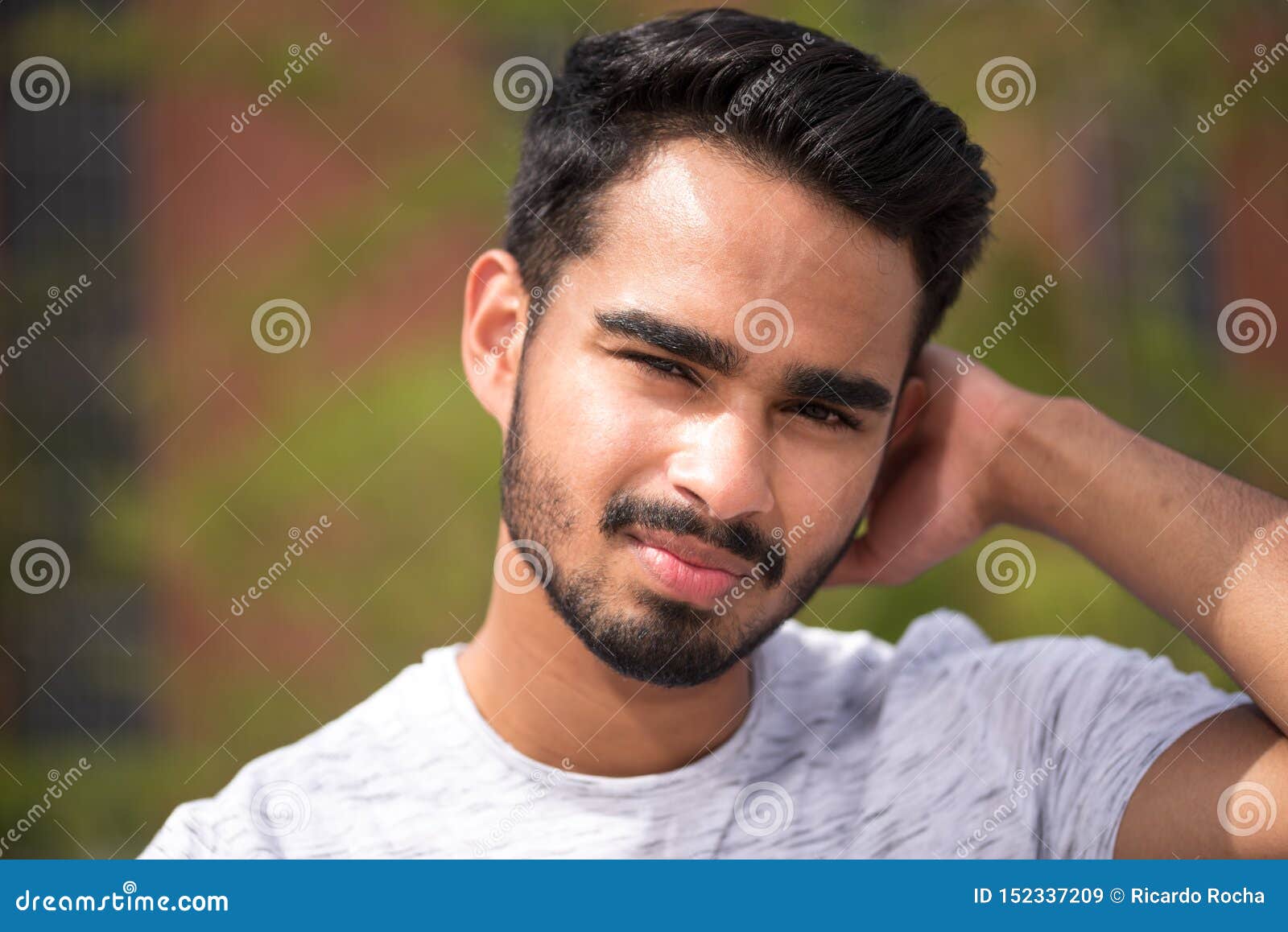 Male Model Posing in Front of Old Industrial River Stock Image - Image ...