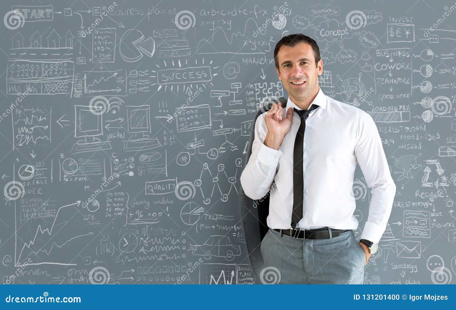 Male Model Posing with Jacket Over Should Stock Photo - Image of haired ...