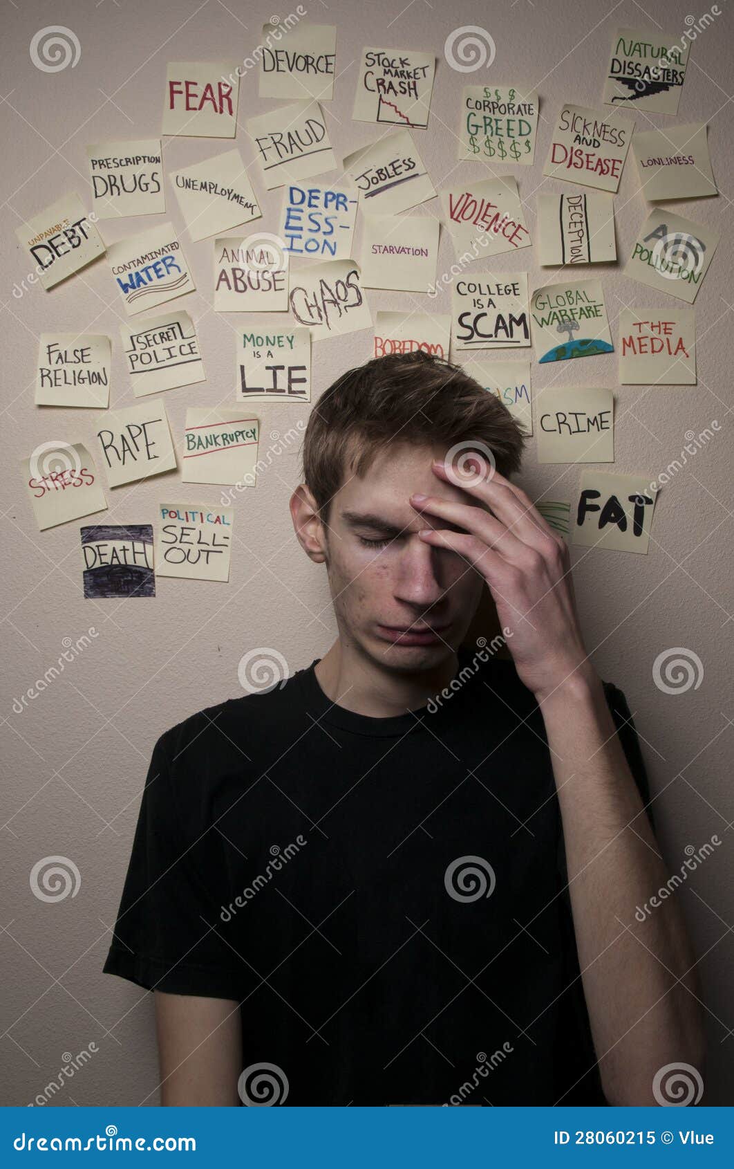 Male Model Posing with Negative Stock Image - Image of thoughts ...