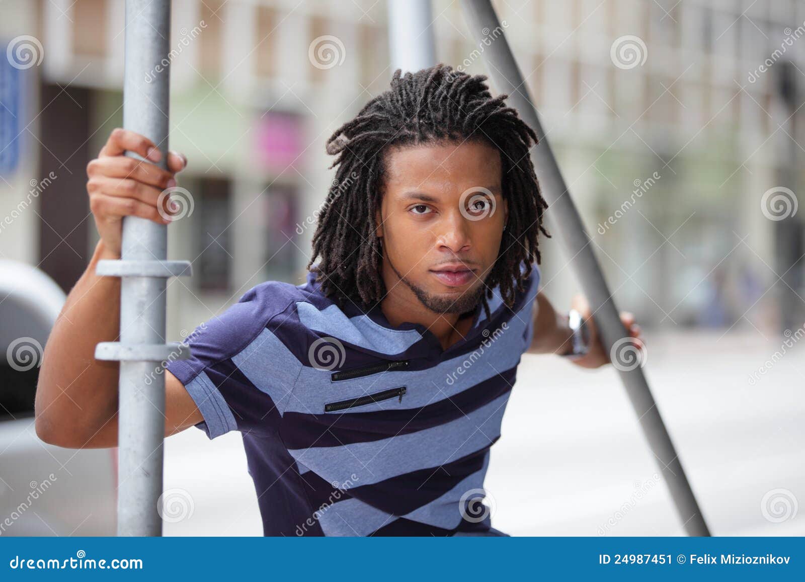 Male Model Posing by Scaffolding Stock Image - Image of grip, city ...