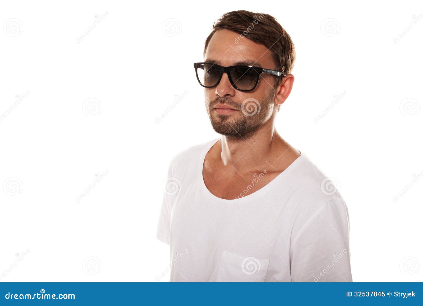 Male model with sunglasses stock image. Image of closeup - 32537845