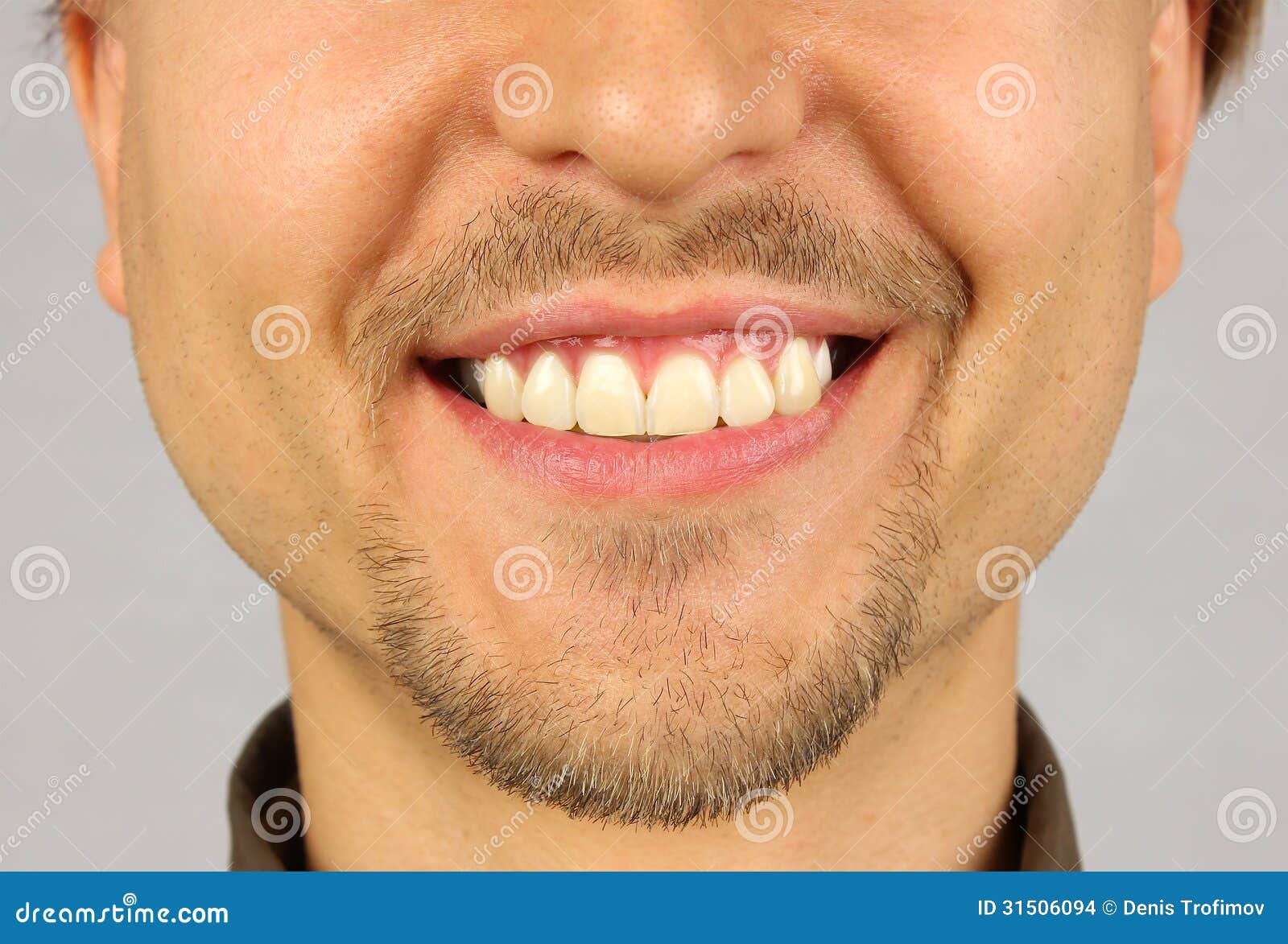 Male mouth with a smile stock photo. Image of moustache - 31506094