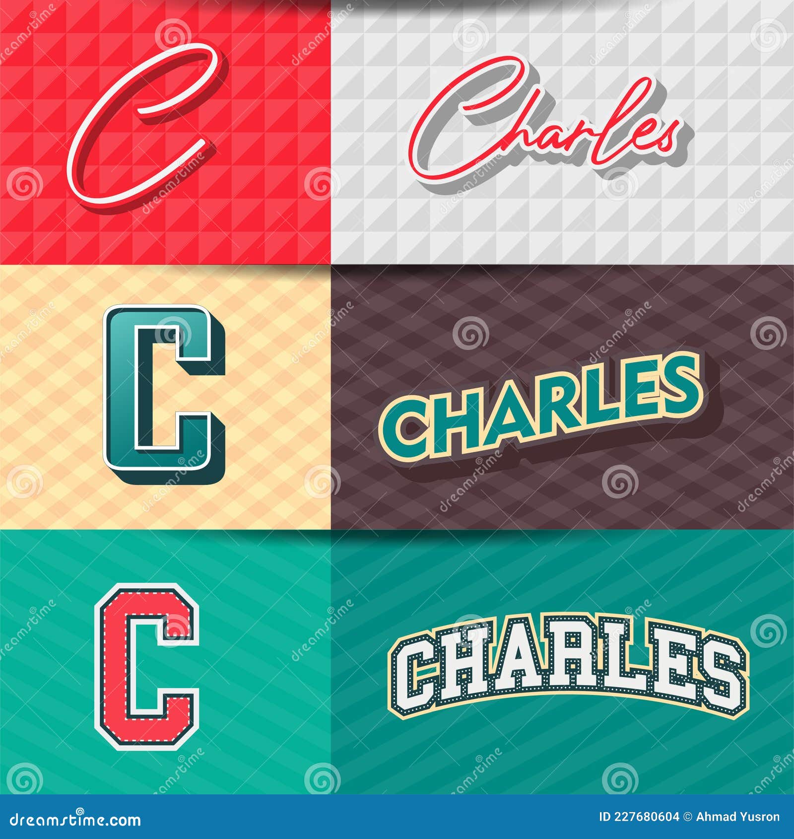Charles Name Lettering Tinsels Cartoon Vector | CartoonDealer.com ...