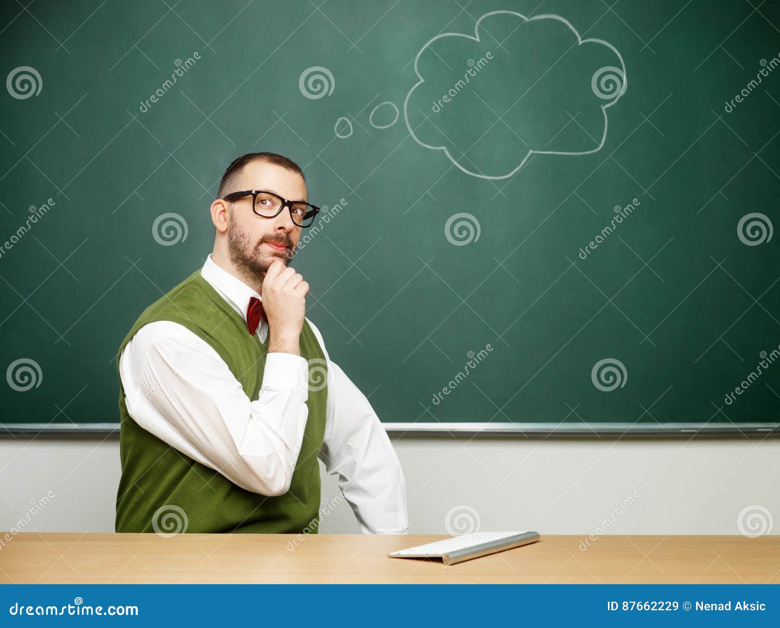 Male nerd thinking stock image. Image of green, caucasian - 87662229