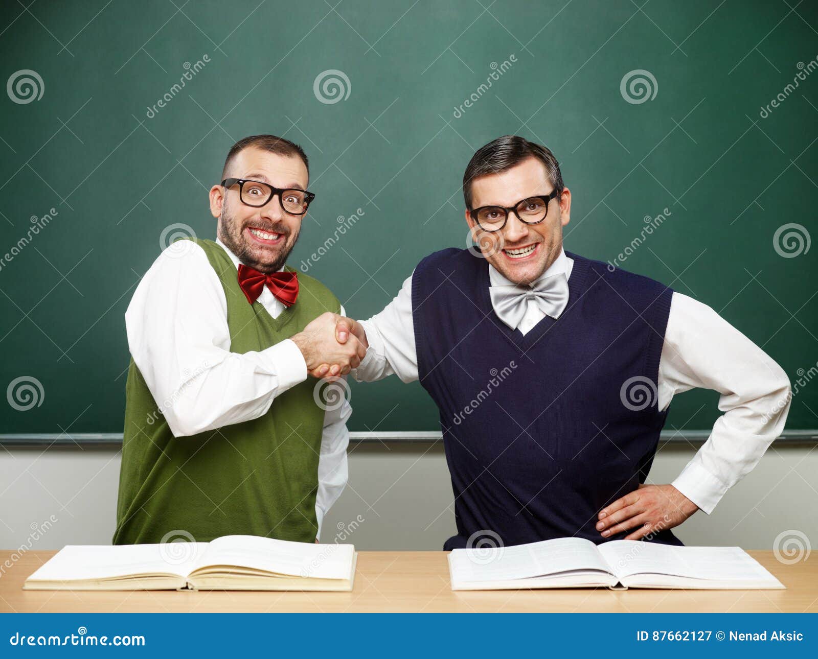Male Nerds Celebrating Success Stock Image - Image of green, dictionary ...