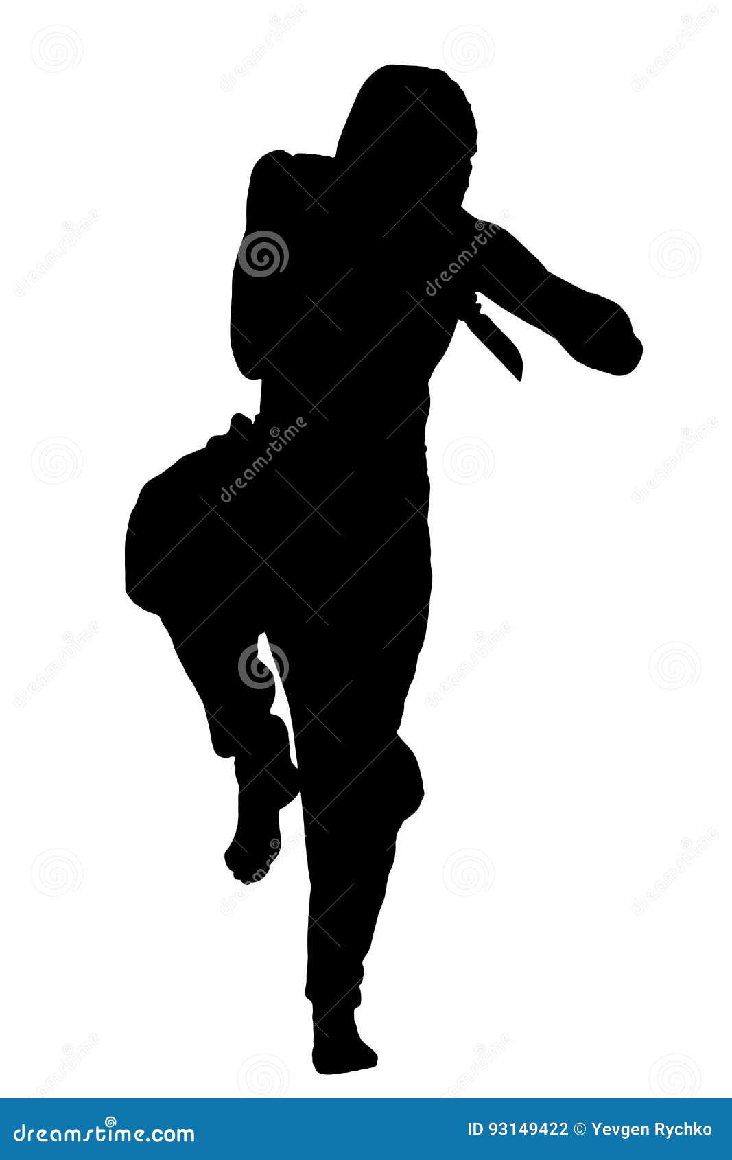 Male Ninja Silhouette on White Background Stock Illustration ...