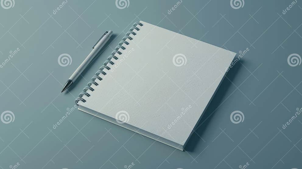 Male Notebook with a Pen, Mockup with Copy Space, Stock Photo - Image ...