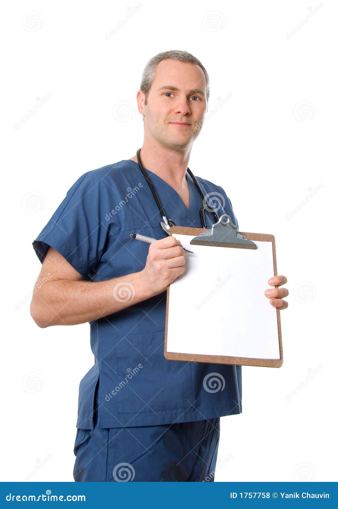 Male nurse stock photo. Image of notepad, isolated, arms - 1757758
