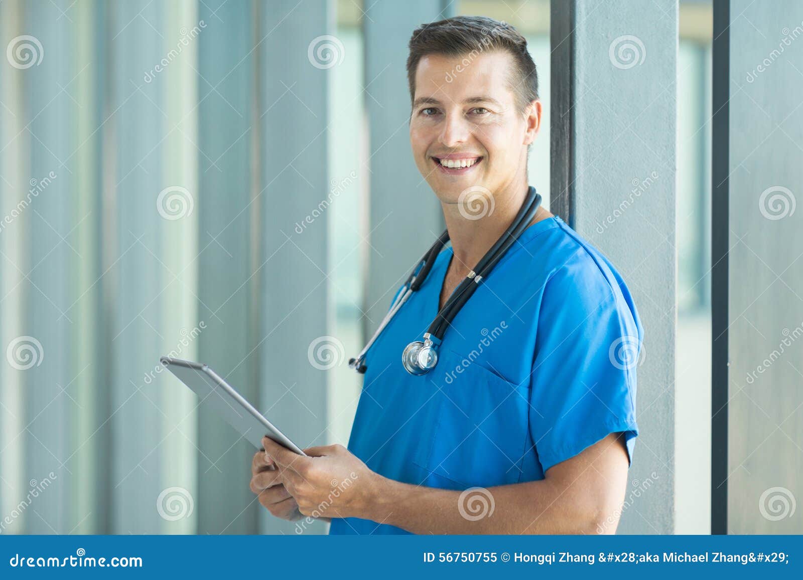 Male nurse workplace stock image. Image of medical, intern - 56750755