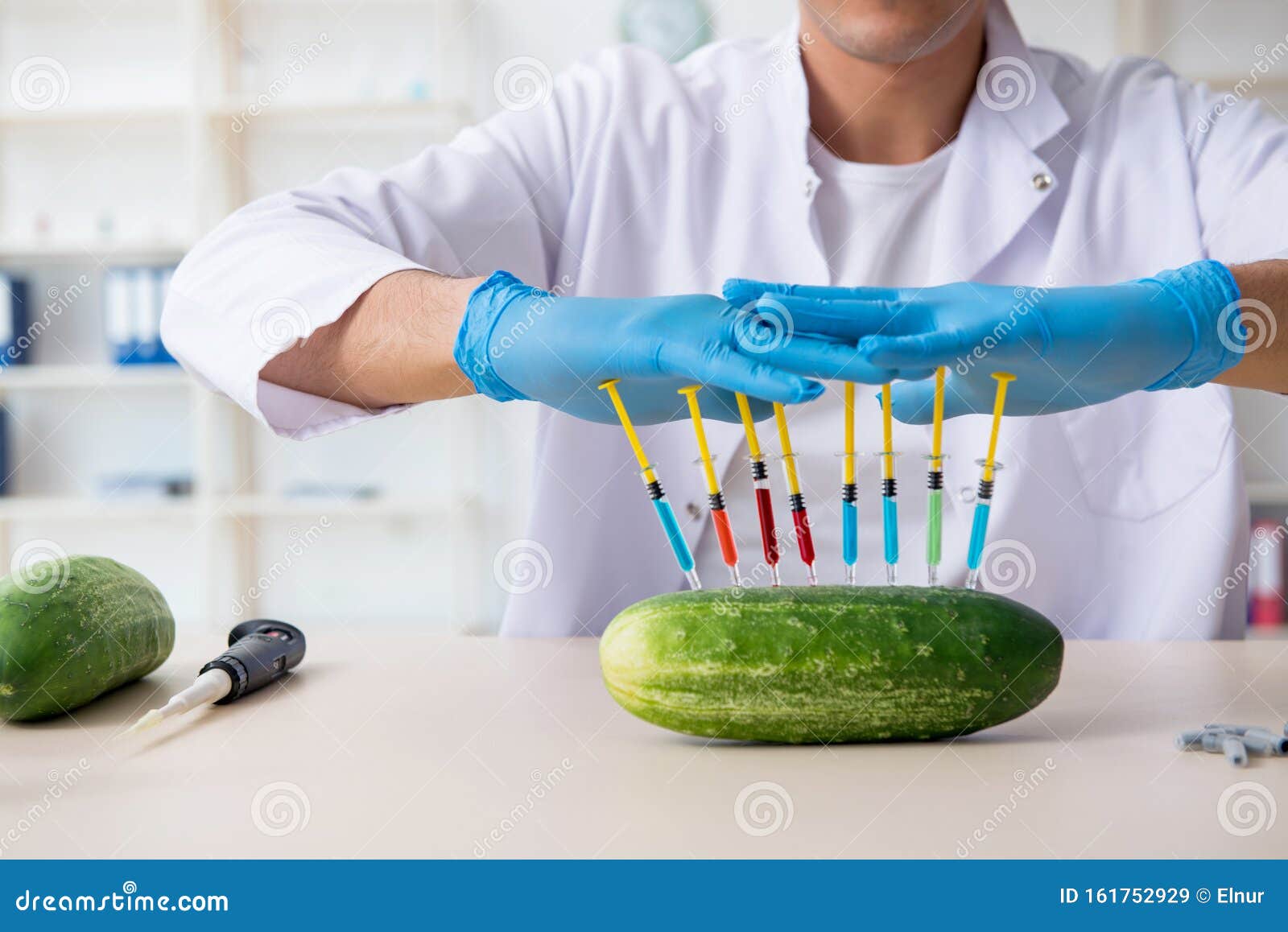Male Nutrition Expert Testing Vegetables in Lab Stock Image - Image of ...