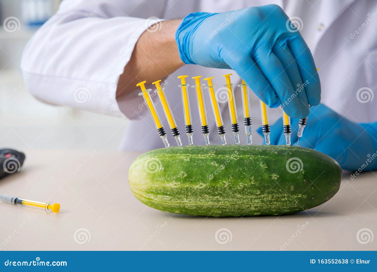 Male Nutrition Expert Testing Vegetables in Lab Stock Photo - Image of ...