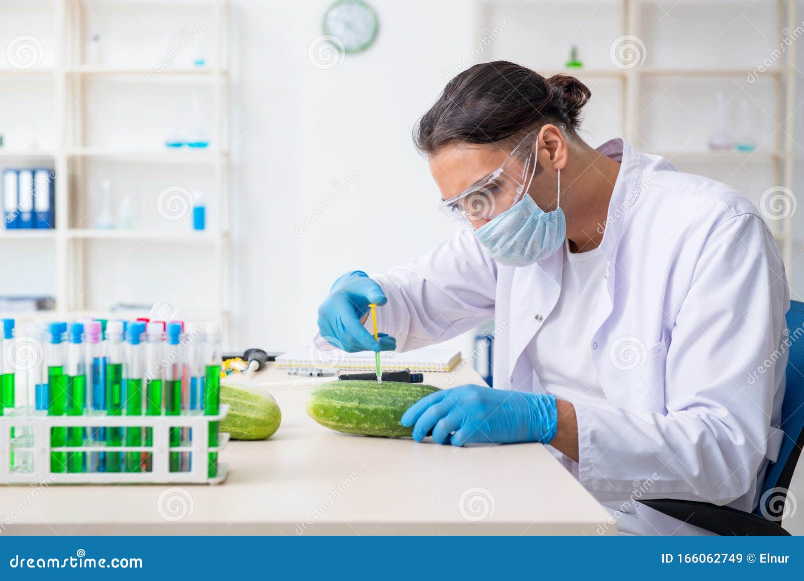 Male Nutrition Expert Testing Vegetables in Lab Stock Image - Image of ...