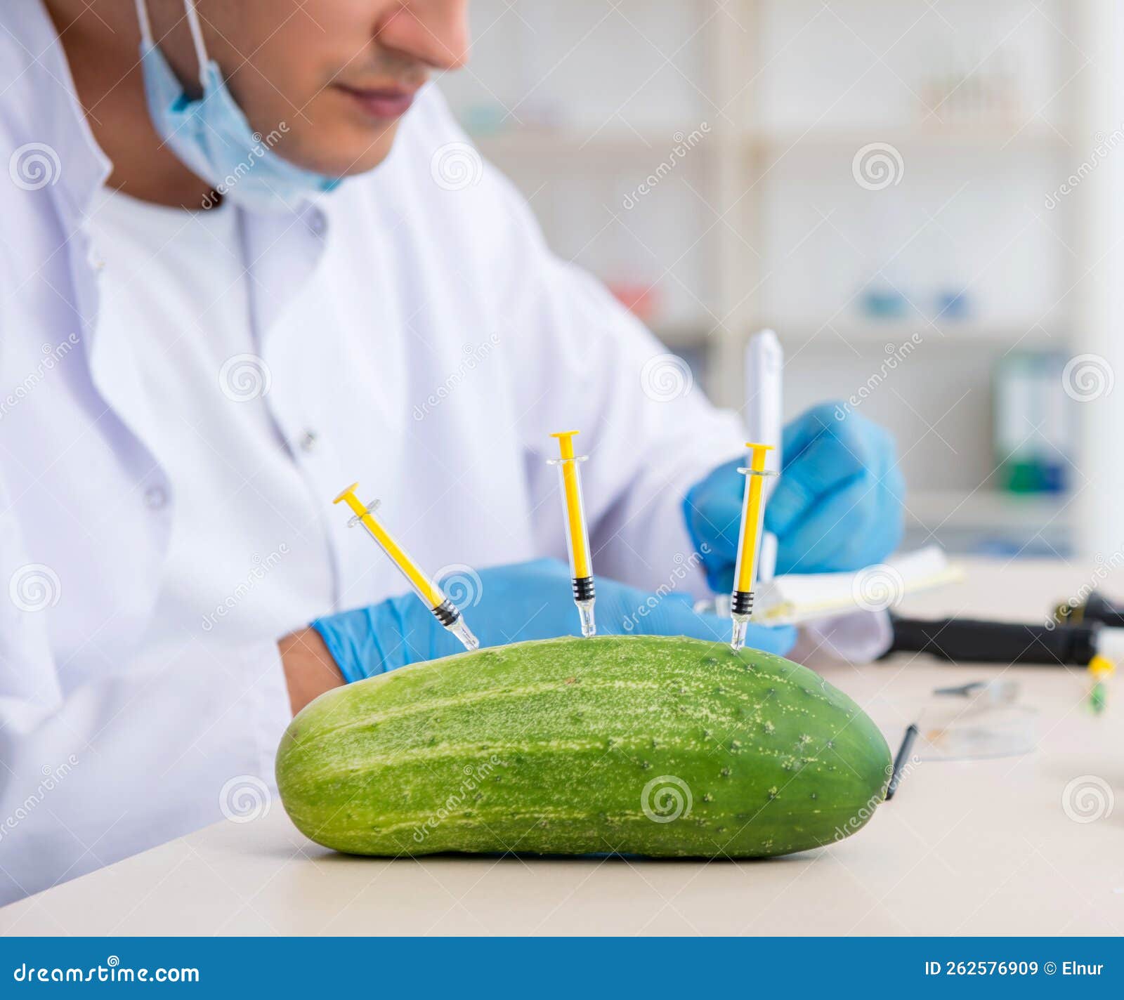 Male Nutrition Expert Testing Vegetables in Lab Stock Image - Image of ...