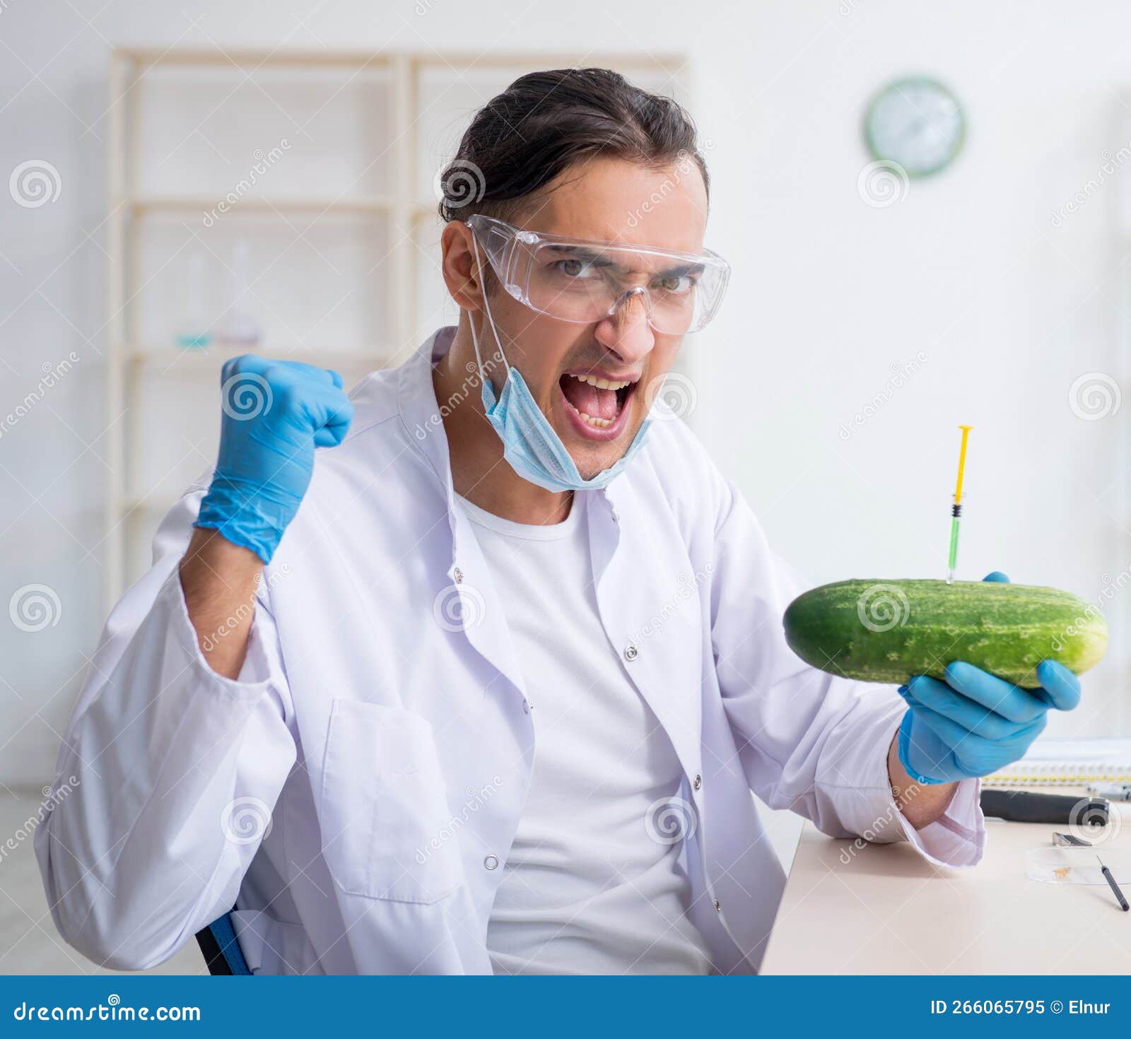 Male Nutrition Expert Testing Vegetables in Lab Stock Image - Image of ...