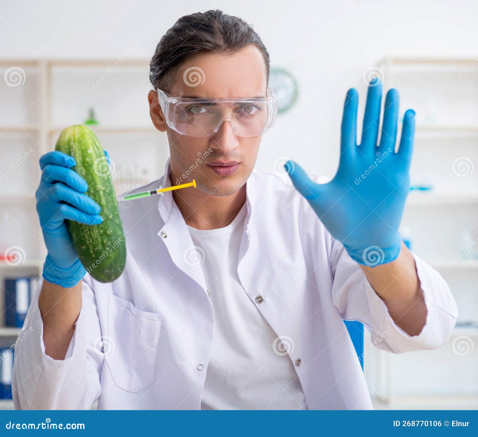 Male Nutrition Expert Testing Vegetables in Lab Stock Photo - Image of ...