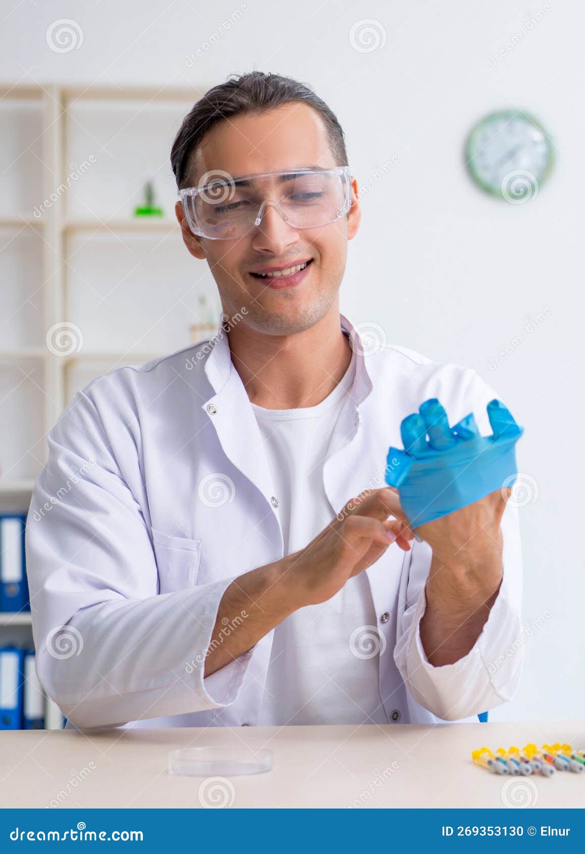 Male Nutrition Expert Testing Vegetables in Lab Stock Photo - Image of ...