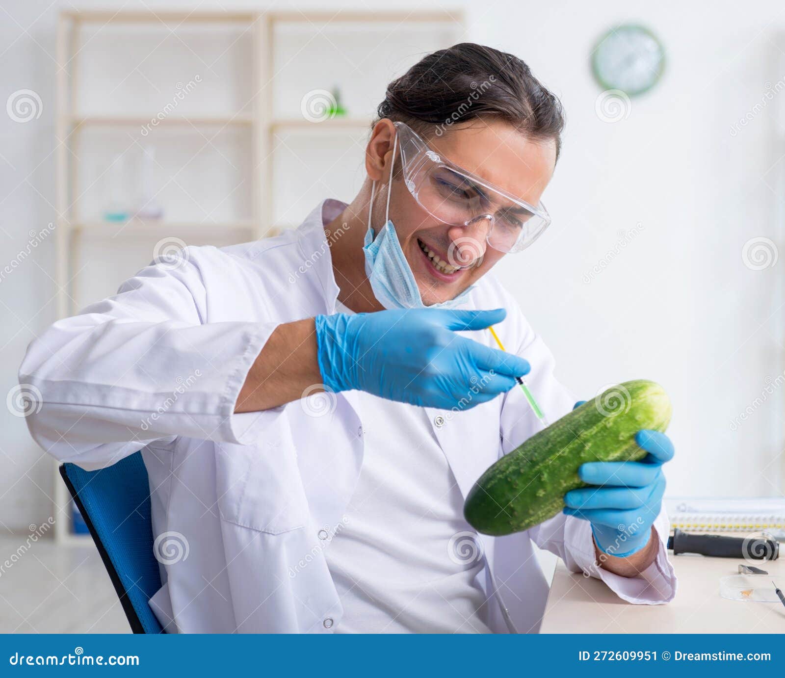 Male Nutrition Expert Testing Vegetables in Lab Stock Image - Image of ...