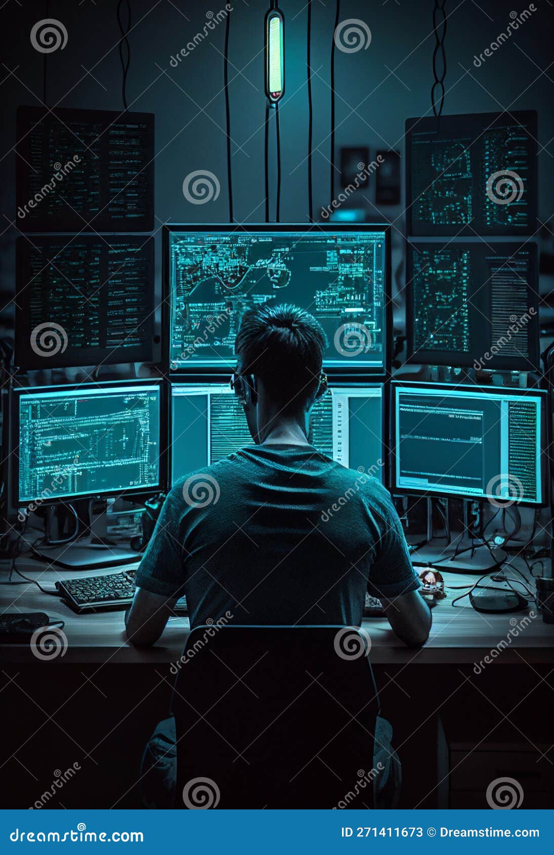 Male Office Worker Browsing the Internet on His Computer in His ...
