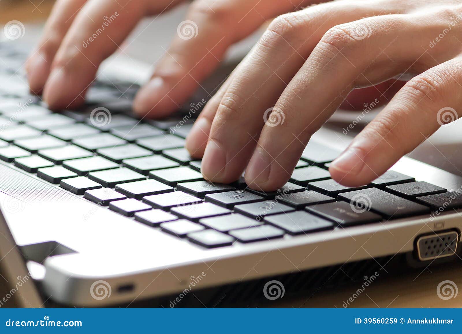 Male Office Worker Typing on Keyboard Stock Image - Image of closeup ...