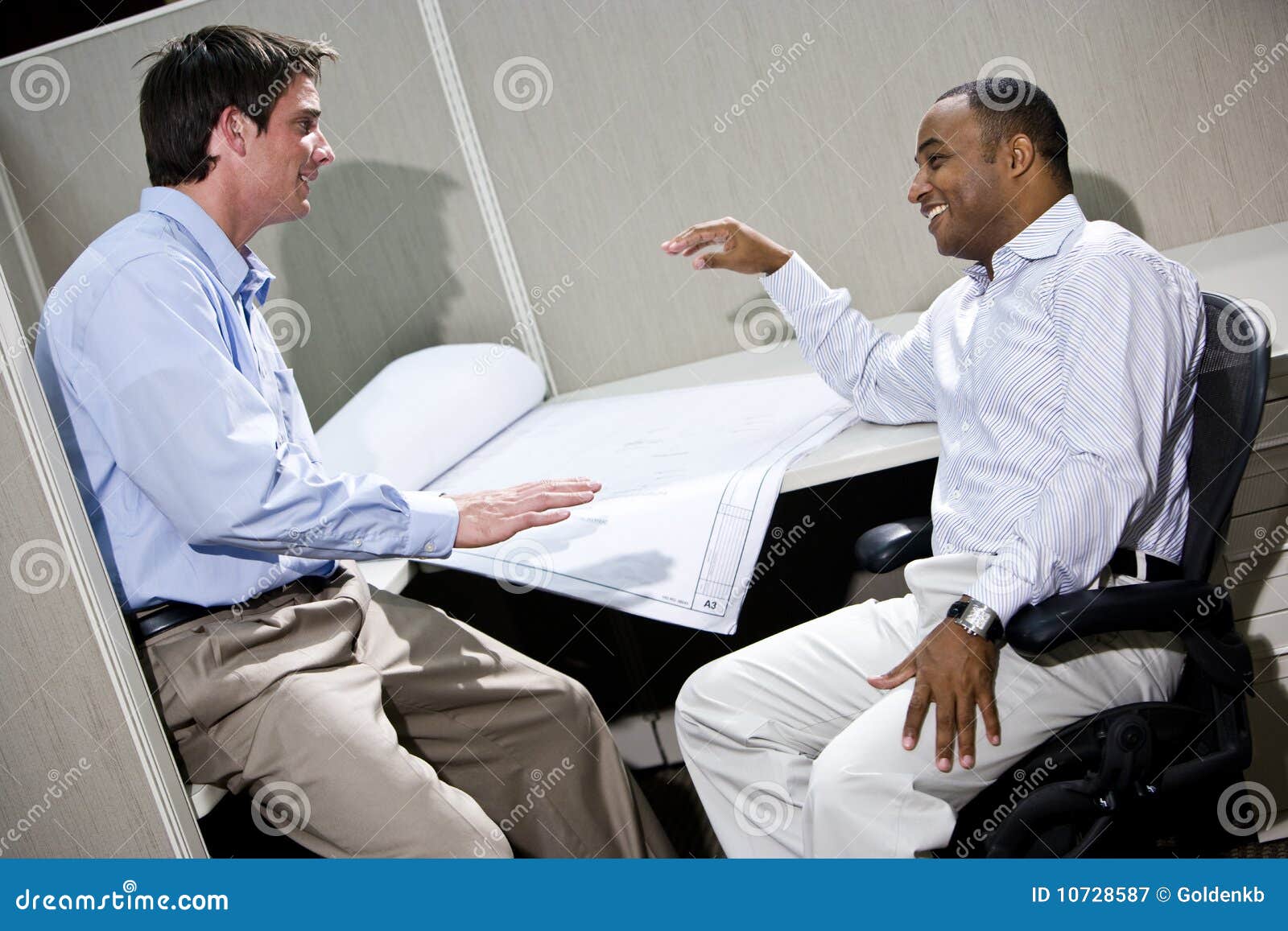 Male Office Workers Conversing Stock Image - Image of african, engineer ...