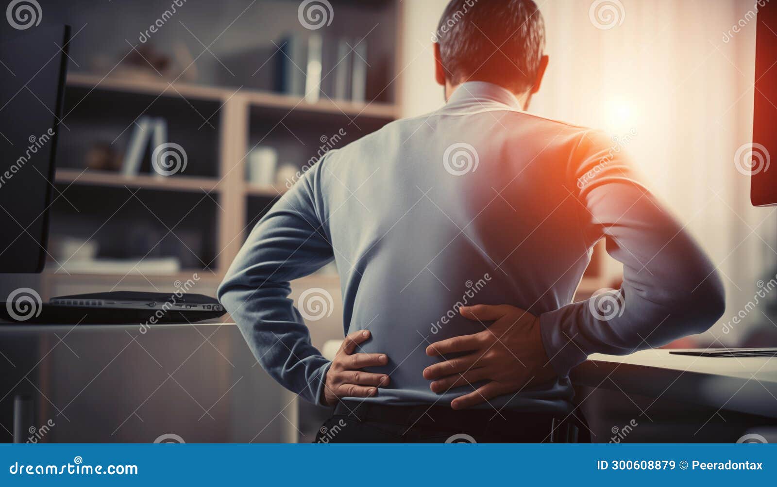 Office Syndrome Inflammation of Back Muscles. Stock Illustration ...