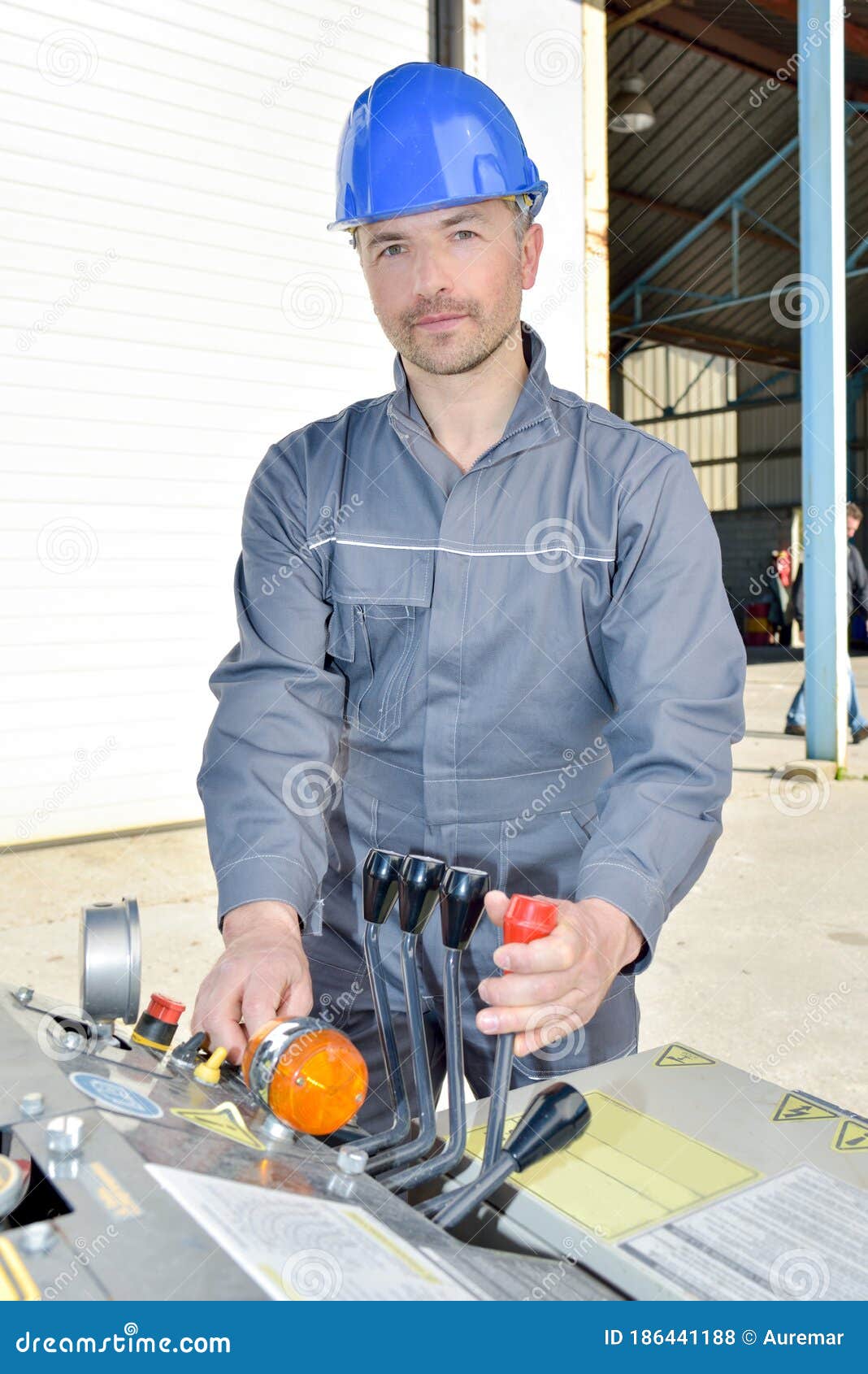 Male Operator with Factory Machine Stock Photo - Image of teamplay ...