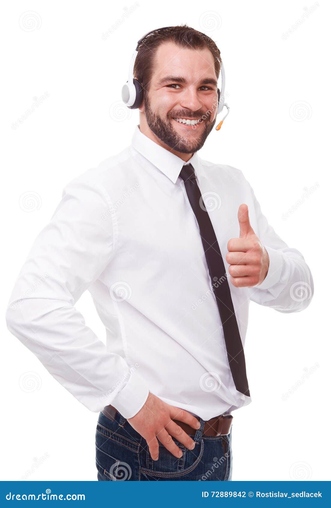 Male operator with headset stock photo. Image of service - 72889842