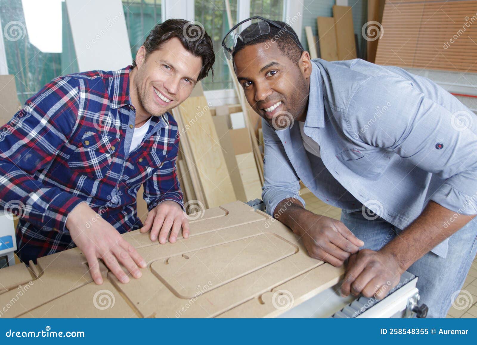 Male Operator Using Milling Machine for Cutting Wood Stock Image ...
