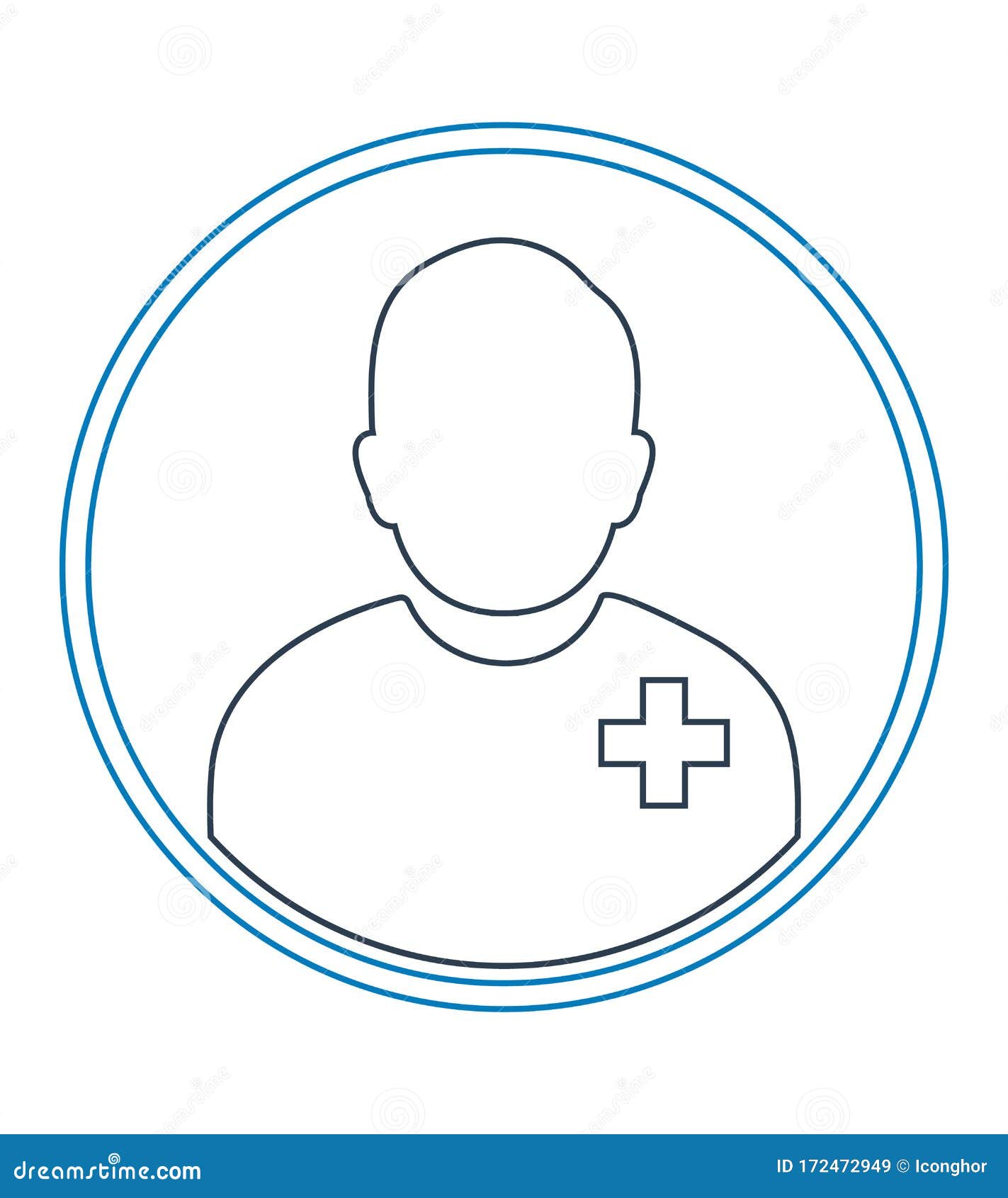 Male Patient Profile Line Icon Stock Vector - Illustration of nursing ...