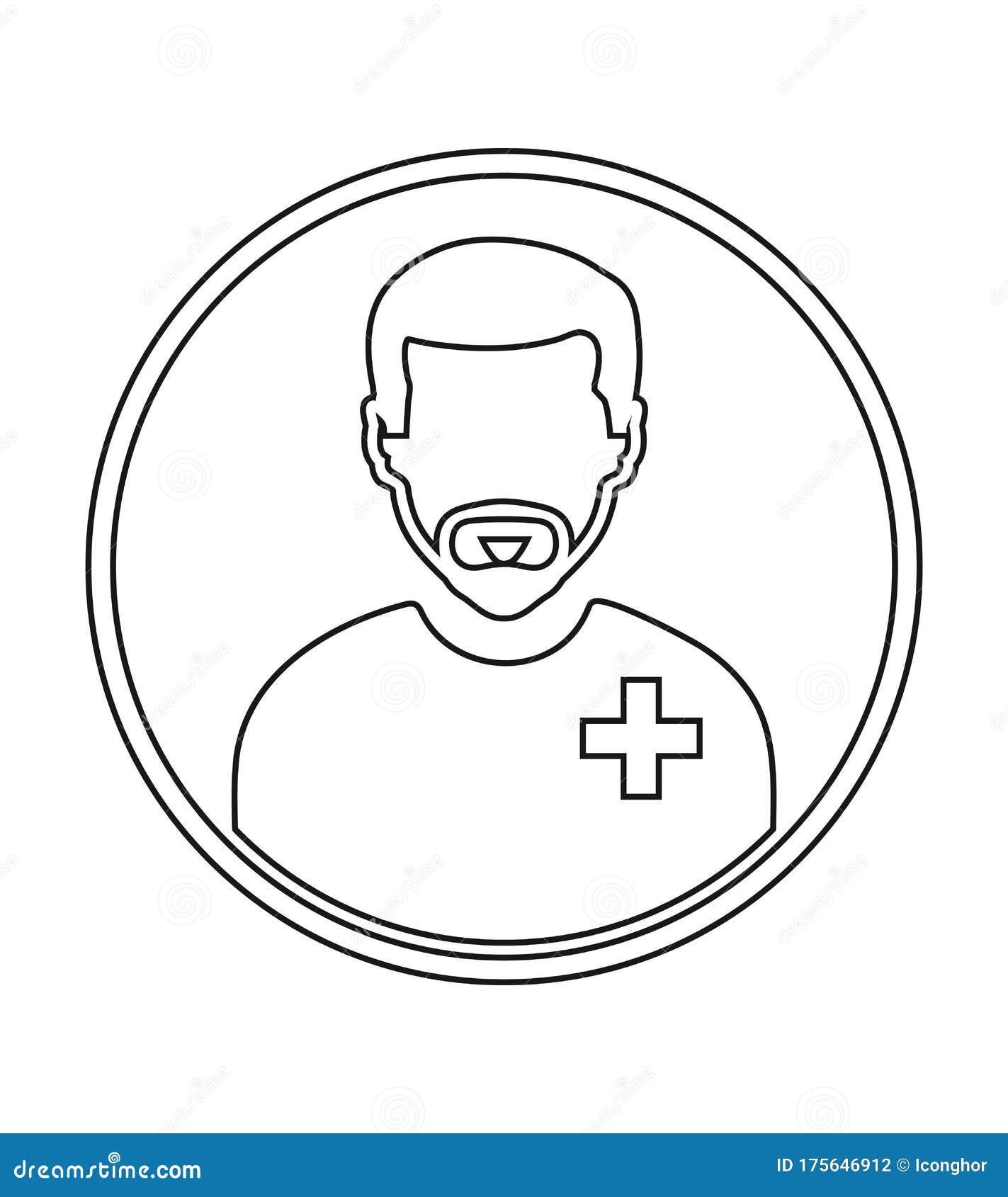 Male Patient Profile Line Icon Stock Vector - Illustration of account ...