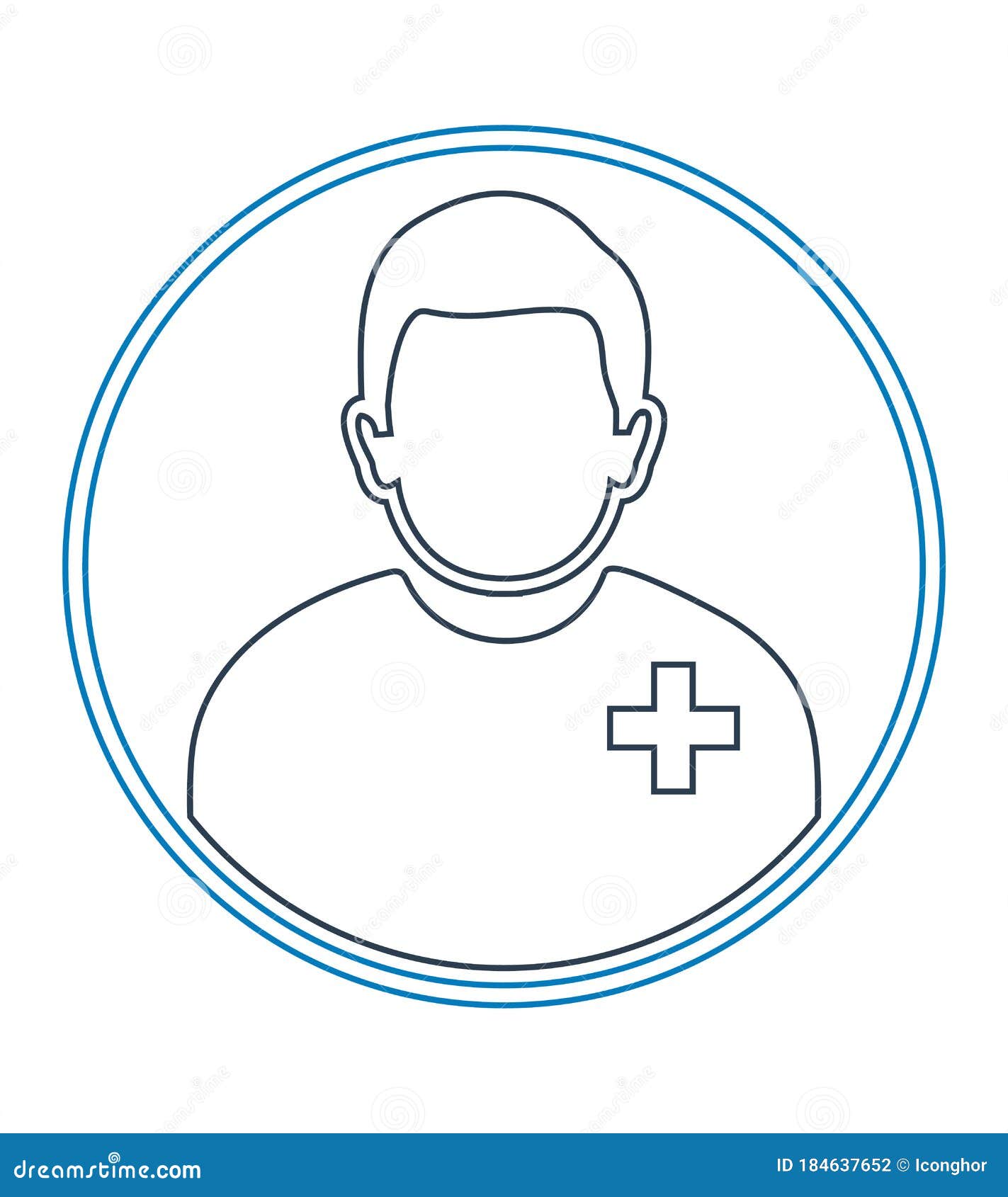 Male Patient Profile Line Icon Stock Vector - Illustration of person ...