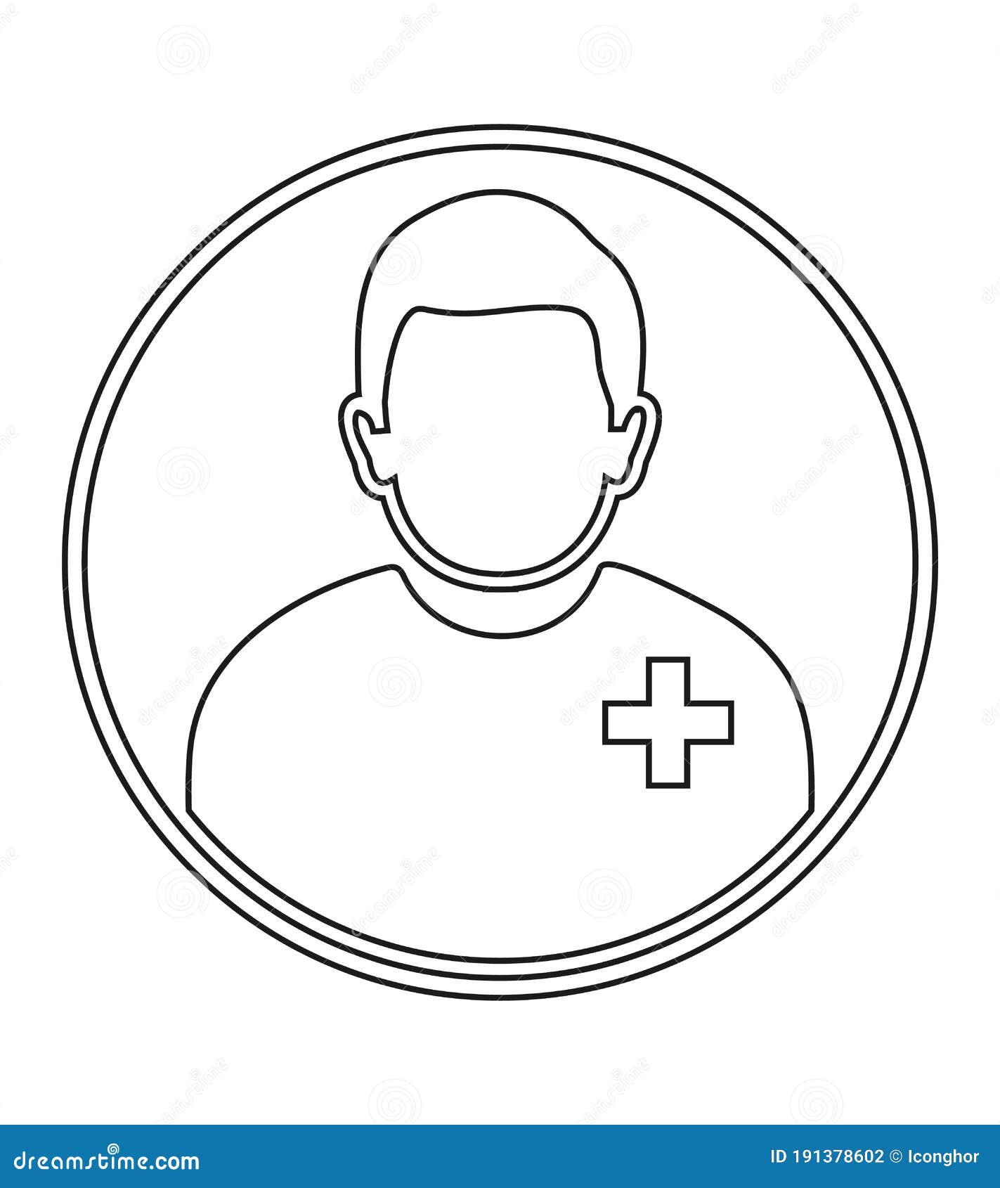 Male Patient Profile Line Icon Stock Vector - Illustration of nursing ...