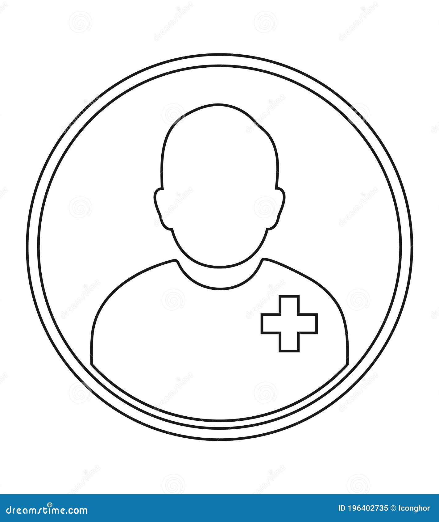 Male Patient Profile Line Icon Stock Vector - Illustration of character ...